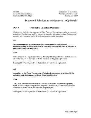 Tutorial 2 Answer - ECO306 – International Economics Tutorial 2 A ...
