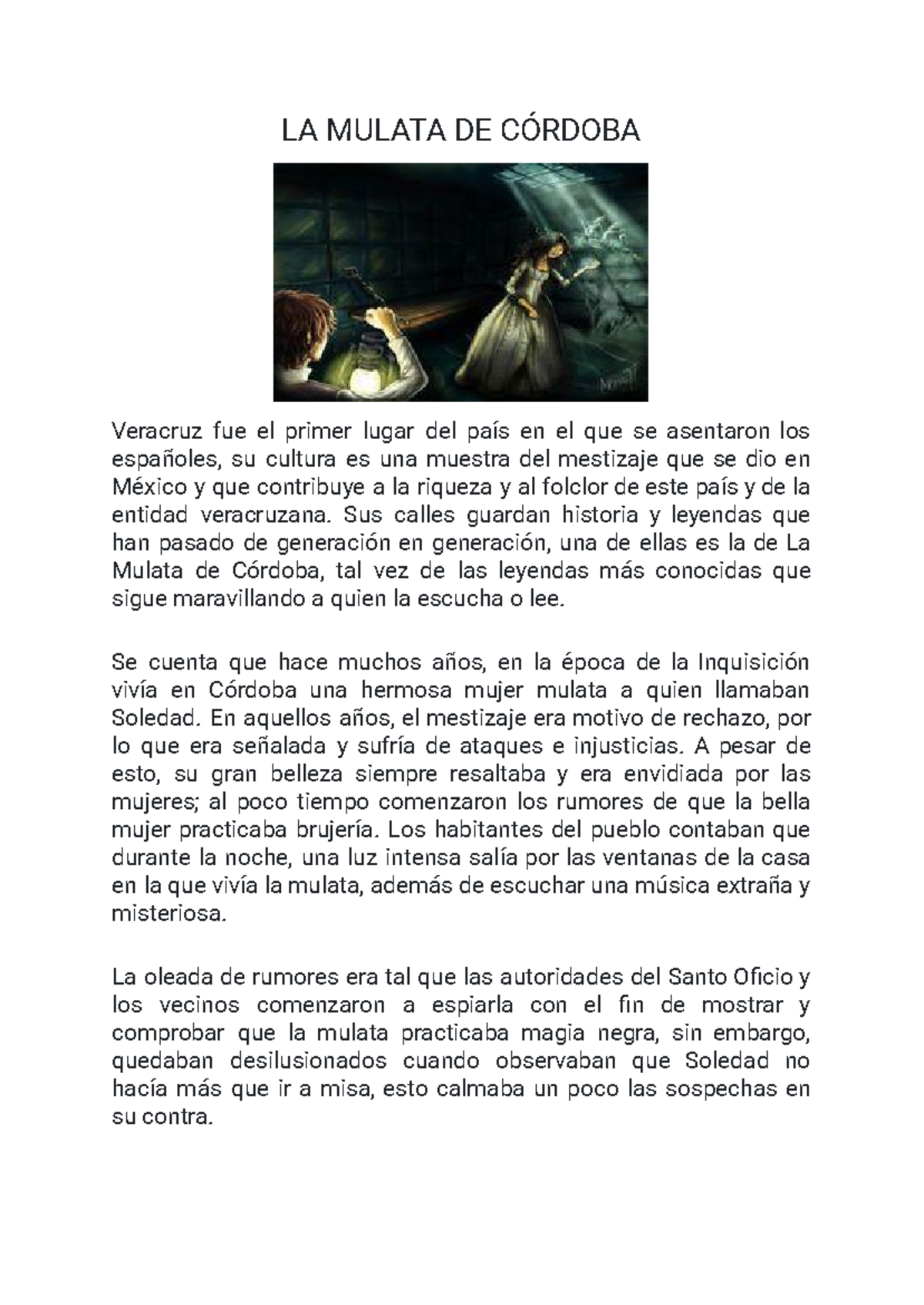 La Mulata de Córdoba: Historia y Leyenda de Veracruz - Studocu