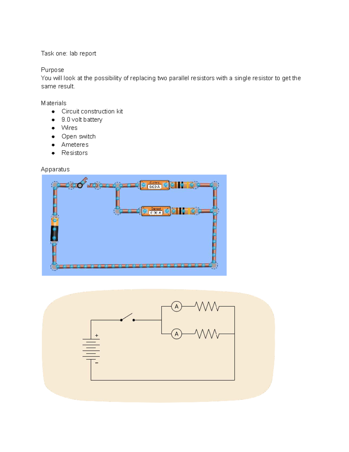 PHYS 101: Lab Report on Parallel Resistors and Safety Precautions - Studocu
