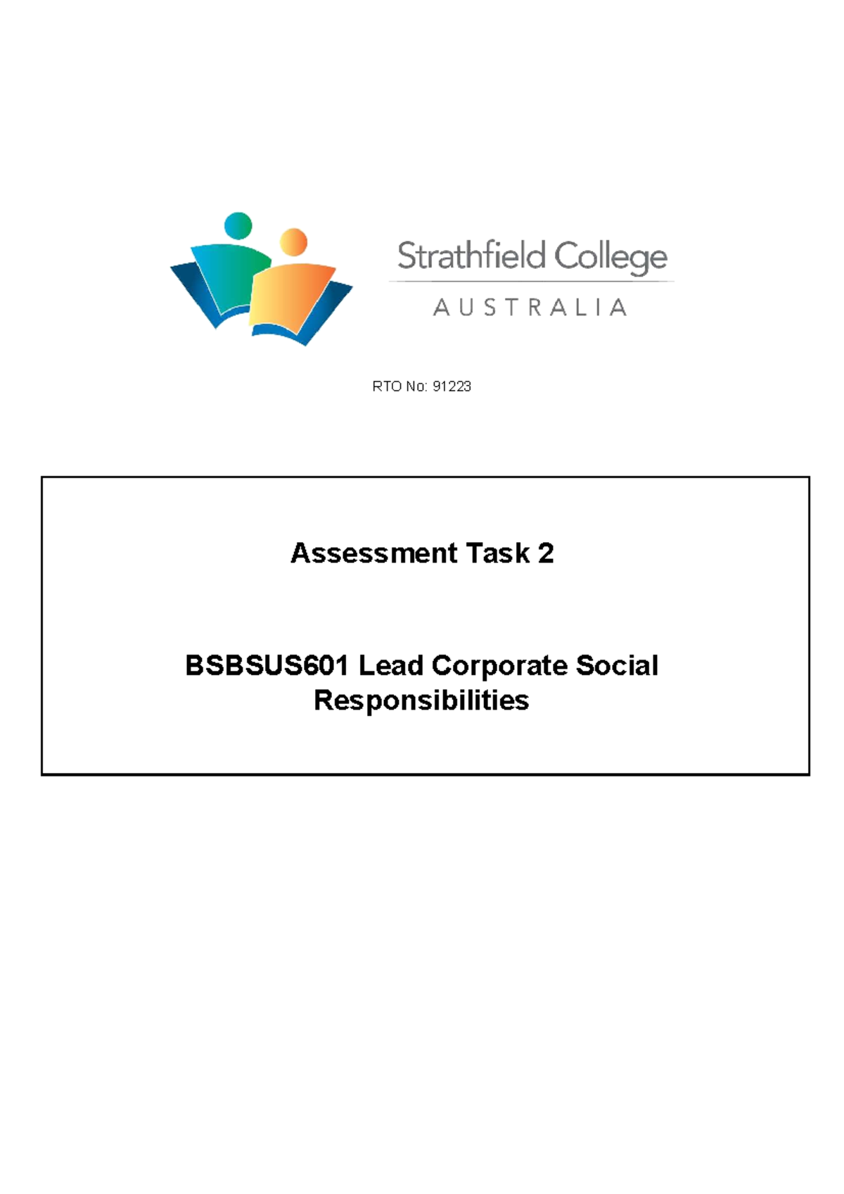 BSBSUS601 Assessment Task 2: Leading Corporate Social Responsibility ...