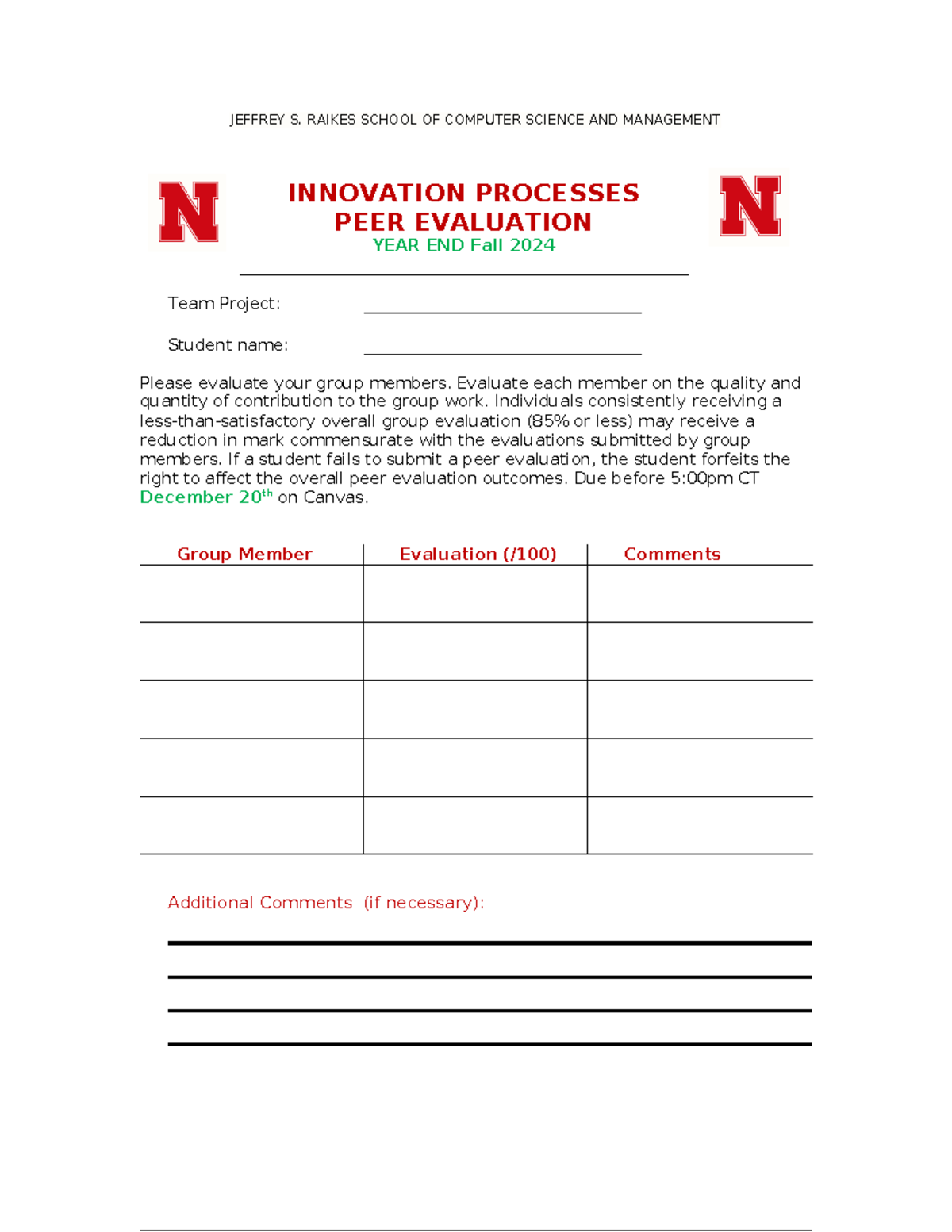 2024 IP Peer Evaluation 3 - JEFFREY S. RAIKES SCHOOL OF COMPUTER ...