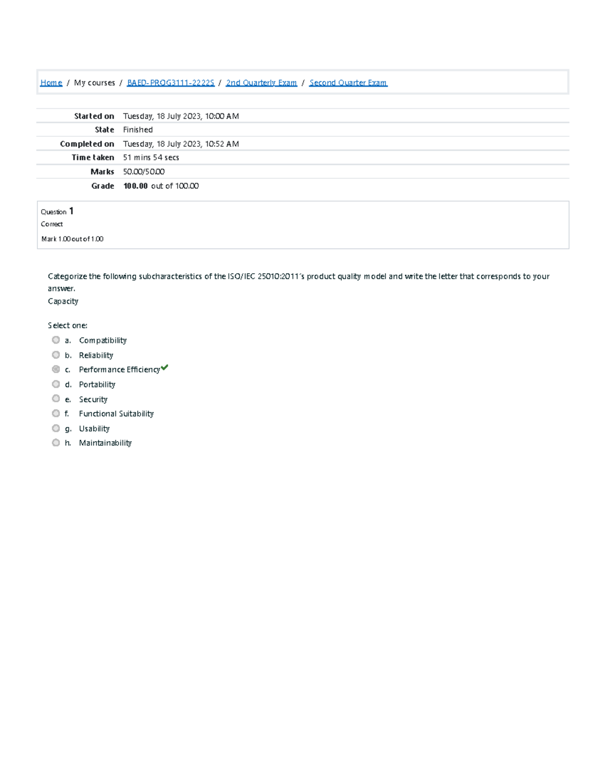 PROG3111 2nd Quarterly Exam Analysis and Answers - Studocu