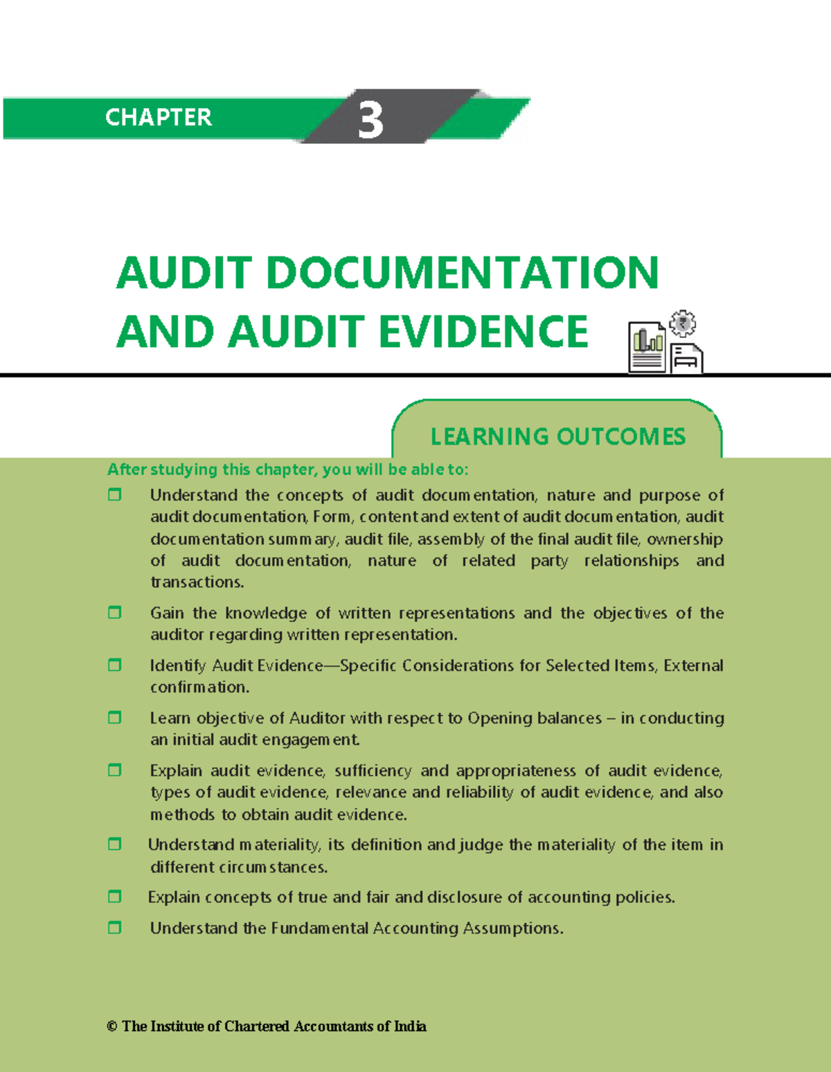 Chapter 3 - Audit Documentation and Evidence Overview (ACC 101) - Studocu