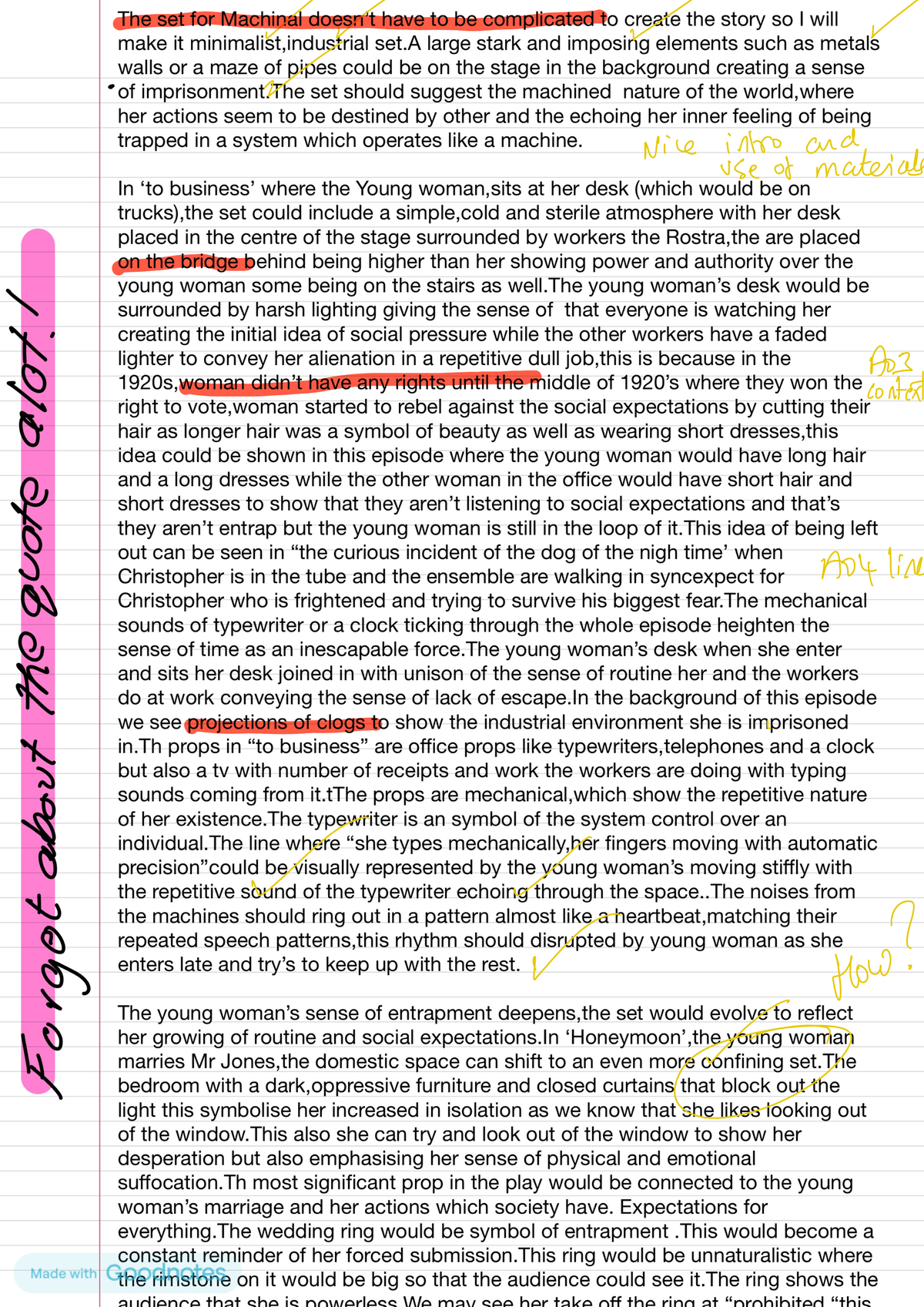 Design for Machinal - The set for Machinal have to be complicated to ...