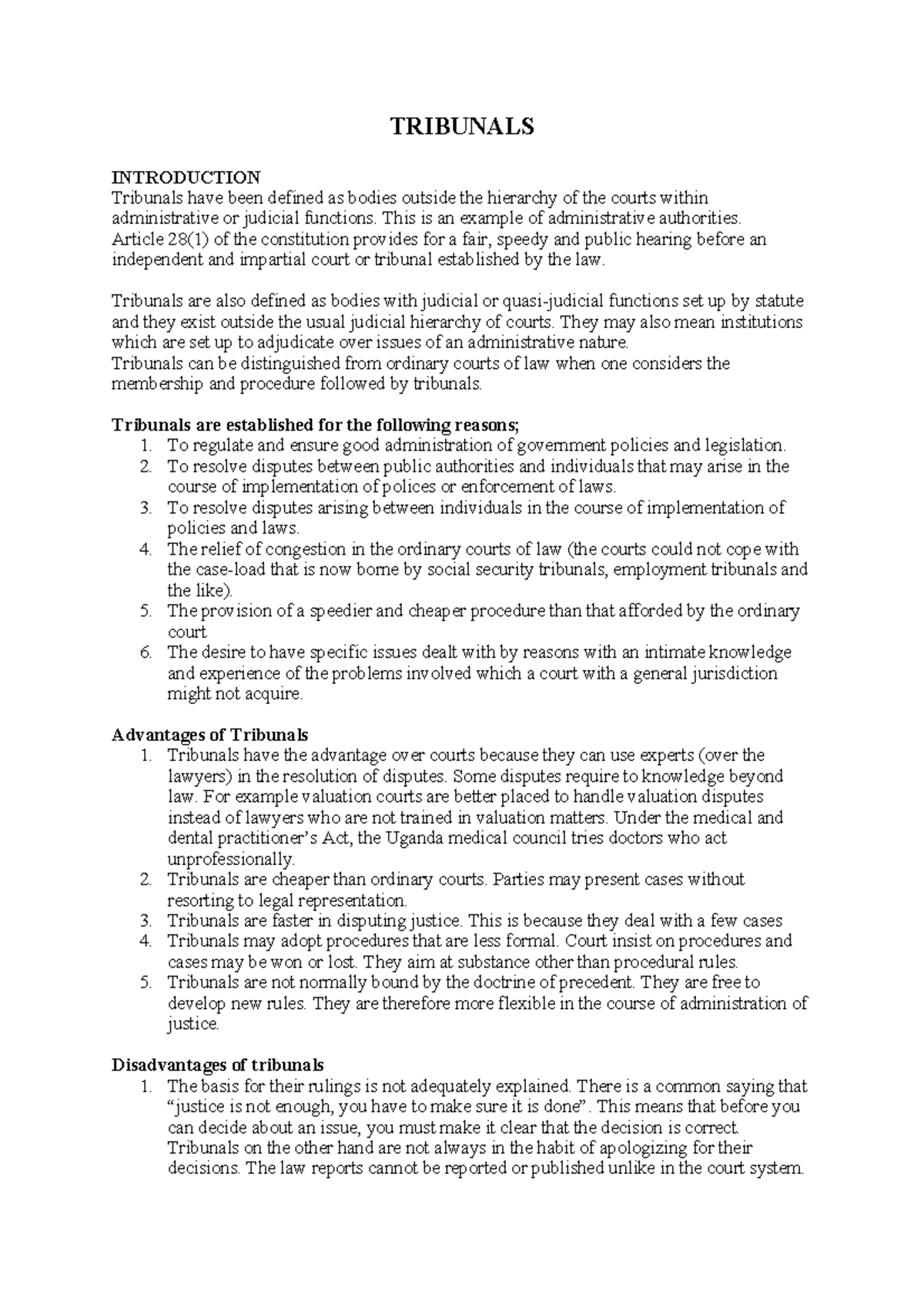 TRIBUNALS: An Overview of Functions, Advantages, and Disadvantages ...