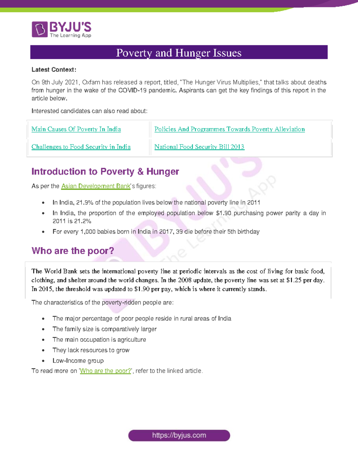 Combating Poverty and Hunger: Key Issues and Initiatives in India - Studocu