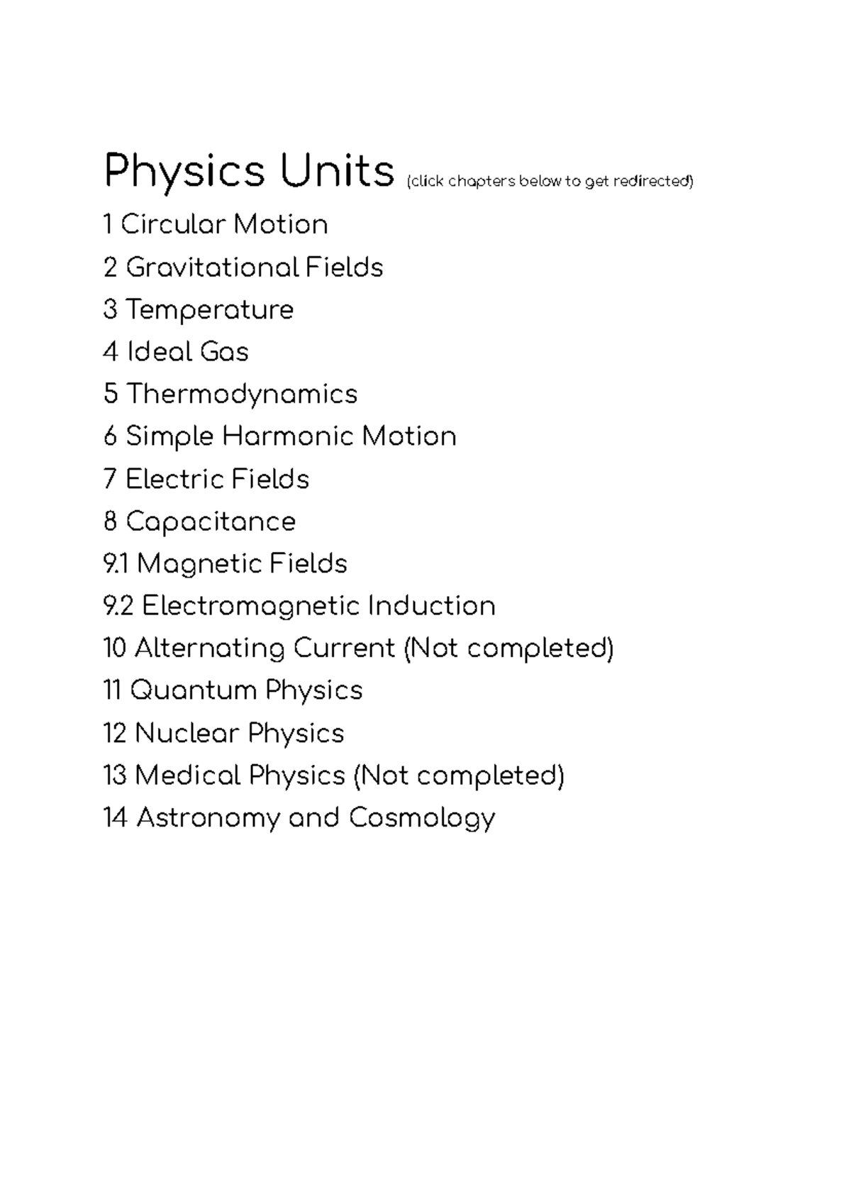 Physics Notes - Physics Units (click chapters below to get redirected ...