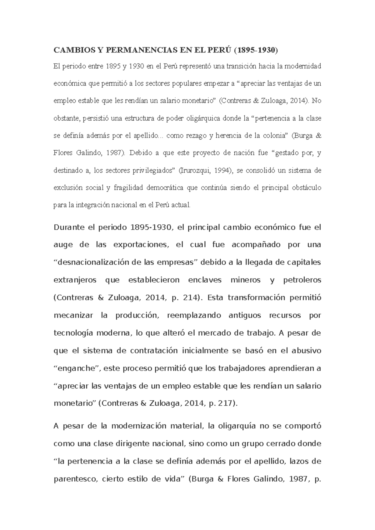 CAMBIOS Y PERMANENCIAS EN EL PERÚ: Desafíos 6 - Semana 6 - Studocu
