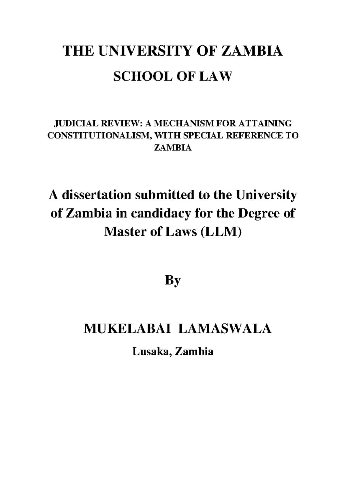 Judicial Review & Constitutionalism: LLM Dissertation Insights (2015 ...