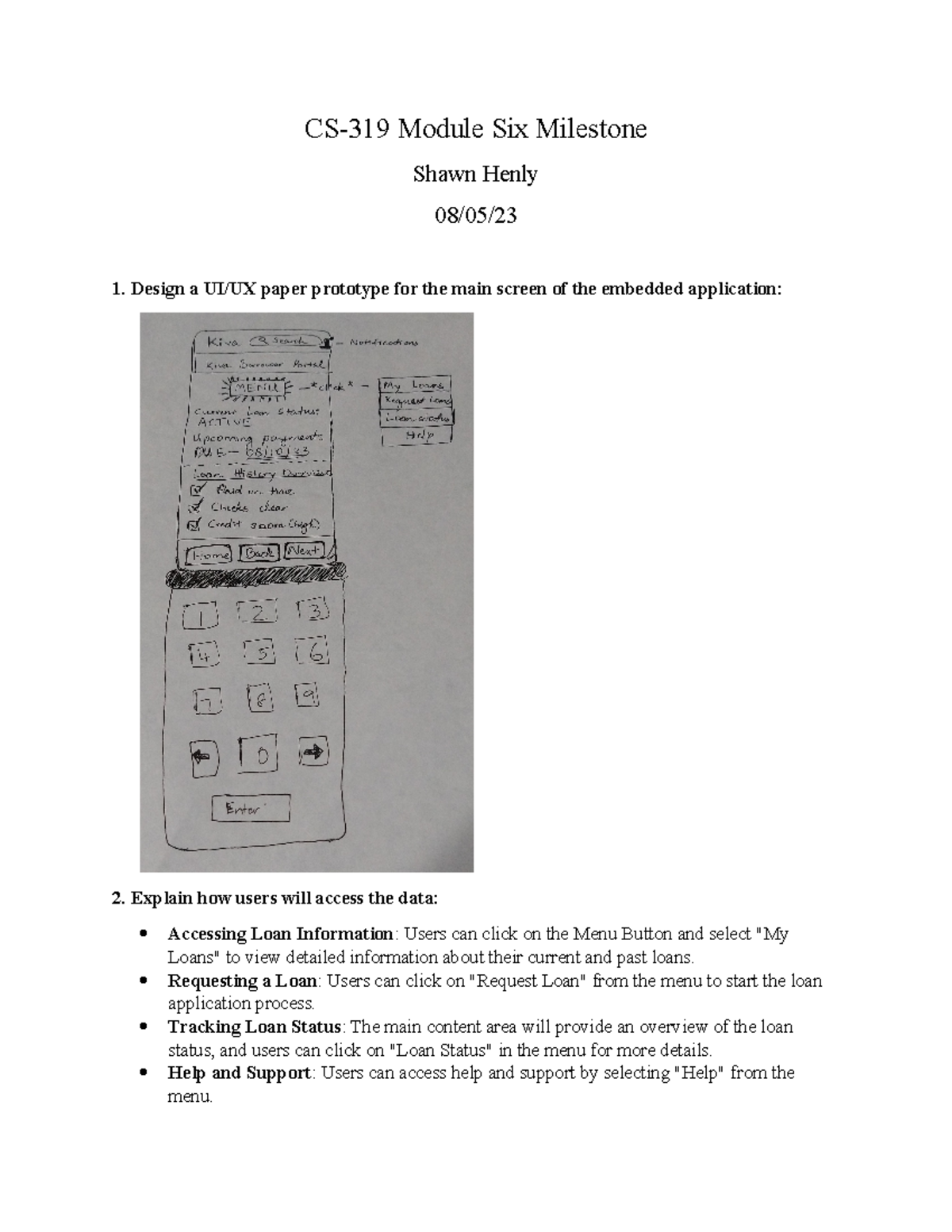 CS-319 Module 6 Milestone: UI/UX Design and User Interaction Analysis ...