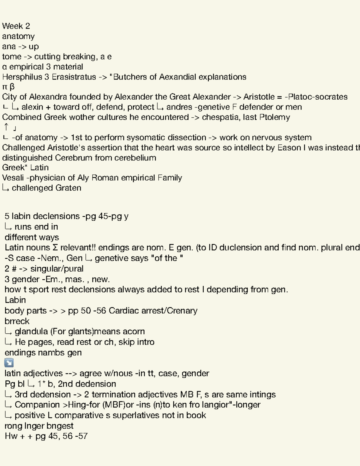 Latin Roots and Terminology: Pre-Midterm Review for ANAT 101 - Studocu