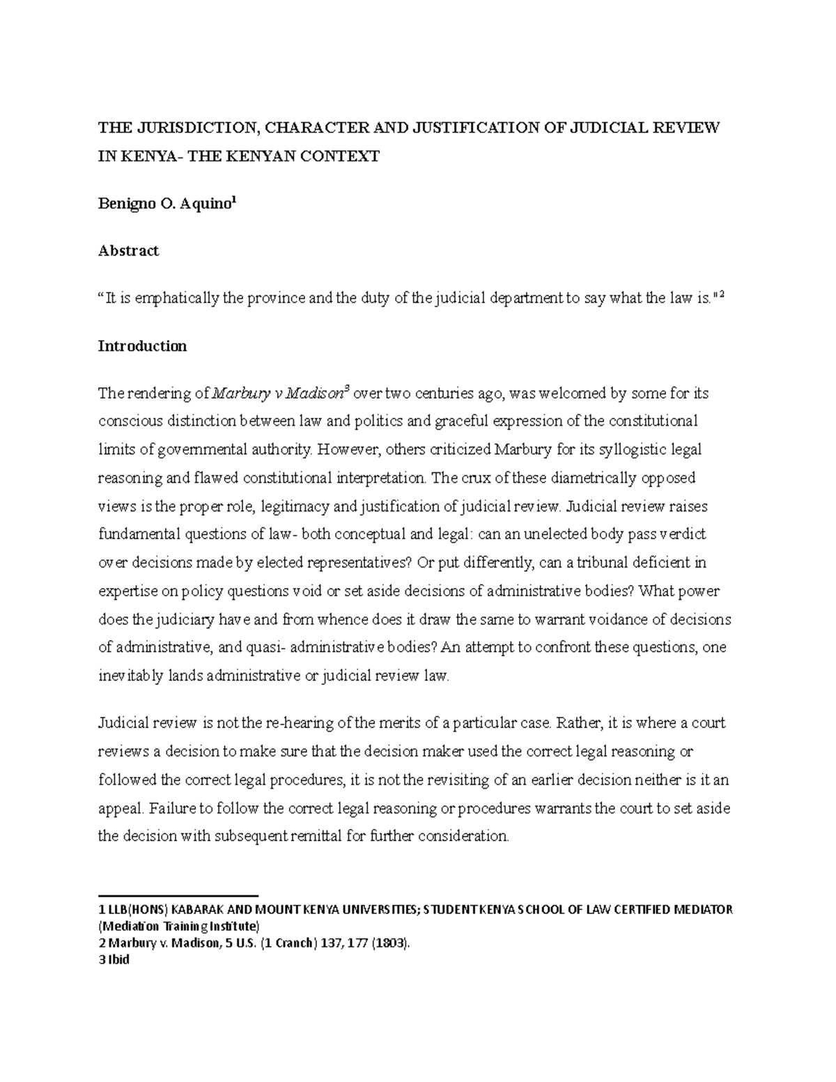 2 Aquino (2) - class notes - THE JURISDICTION, CHARACTER AND ...