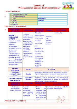 Presentamos los números de diferentes forma 1 - “Presentamos los ...