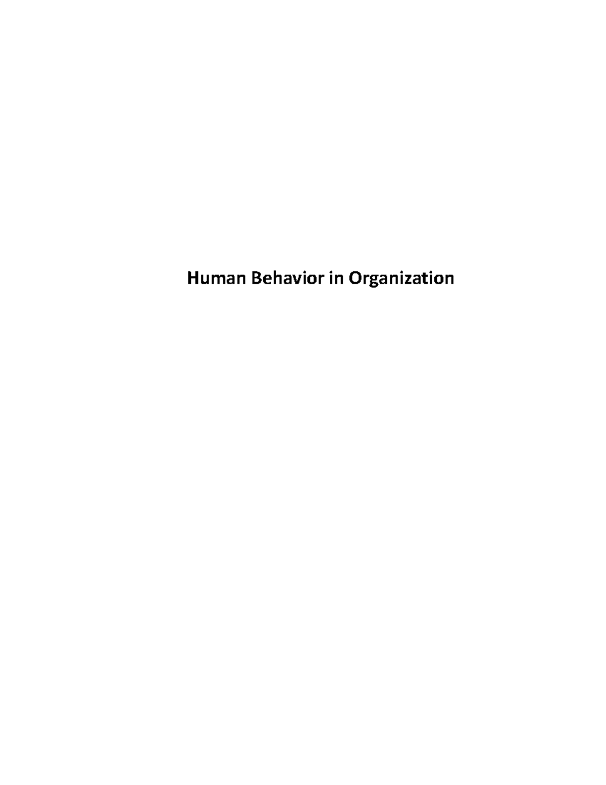 Human Behavior IN Organization -11 - Human Behavior in Organization ...