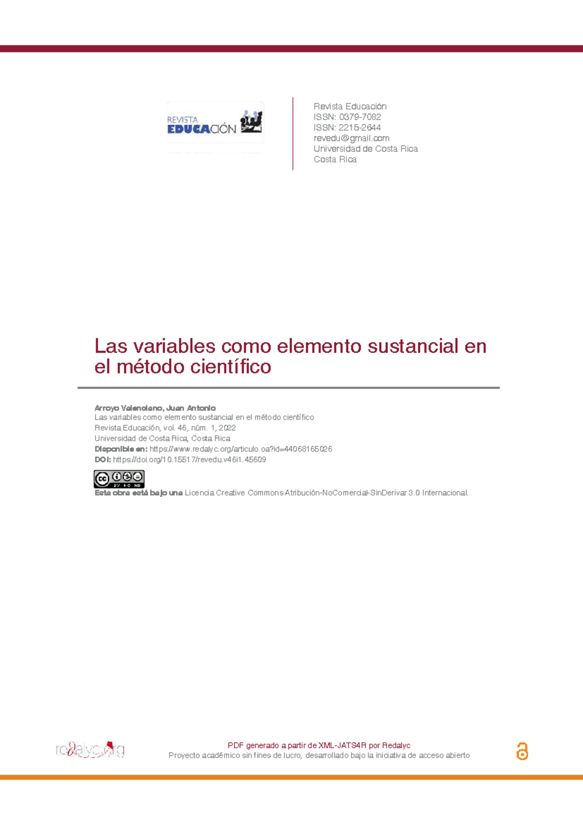 Las Variables en el Método Científico: Un Enfoque Tridimensional - UCR ...