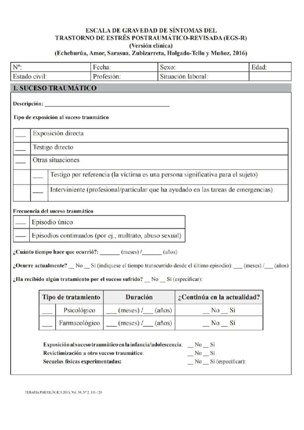 Escala ETP - Evaluación psicometrica - ESCALA DE GRAVEDAD DE SÍNTOMAS ...