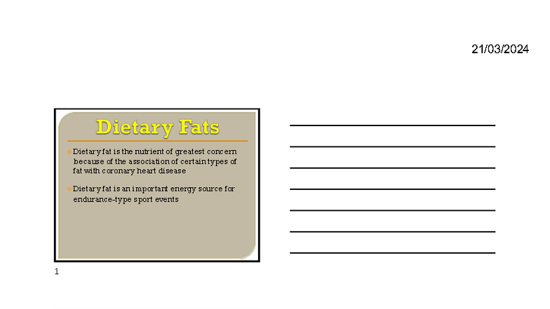 L 6 Dietary Fats and Their Role in Exercise Performance - Studocu