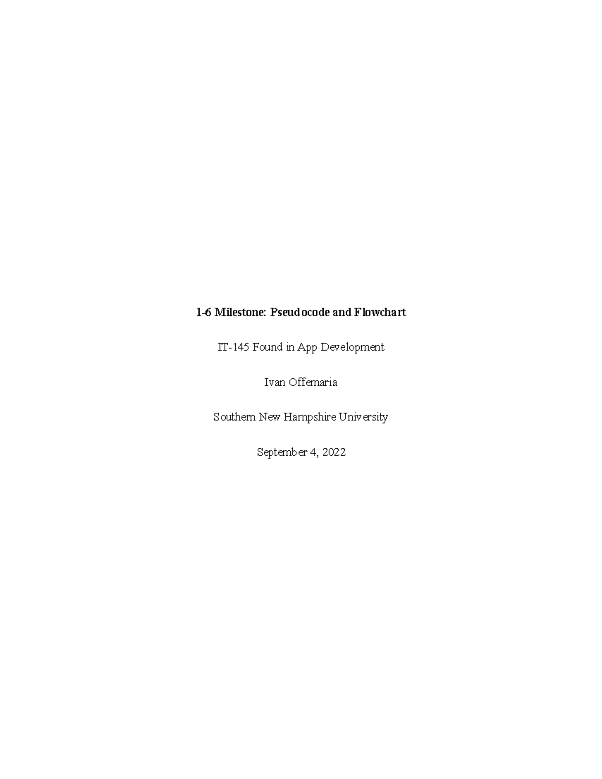 IT 145 Pseudocode & Flowchart Assignment by Offemaria - Studocu