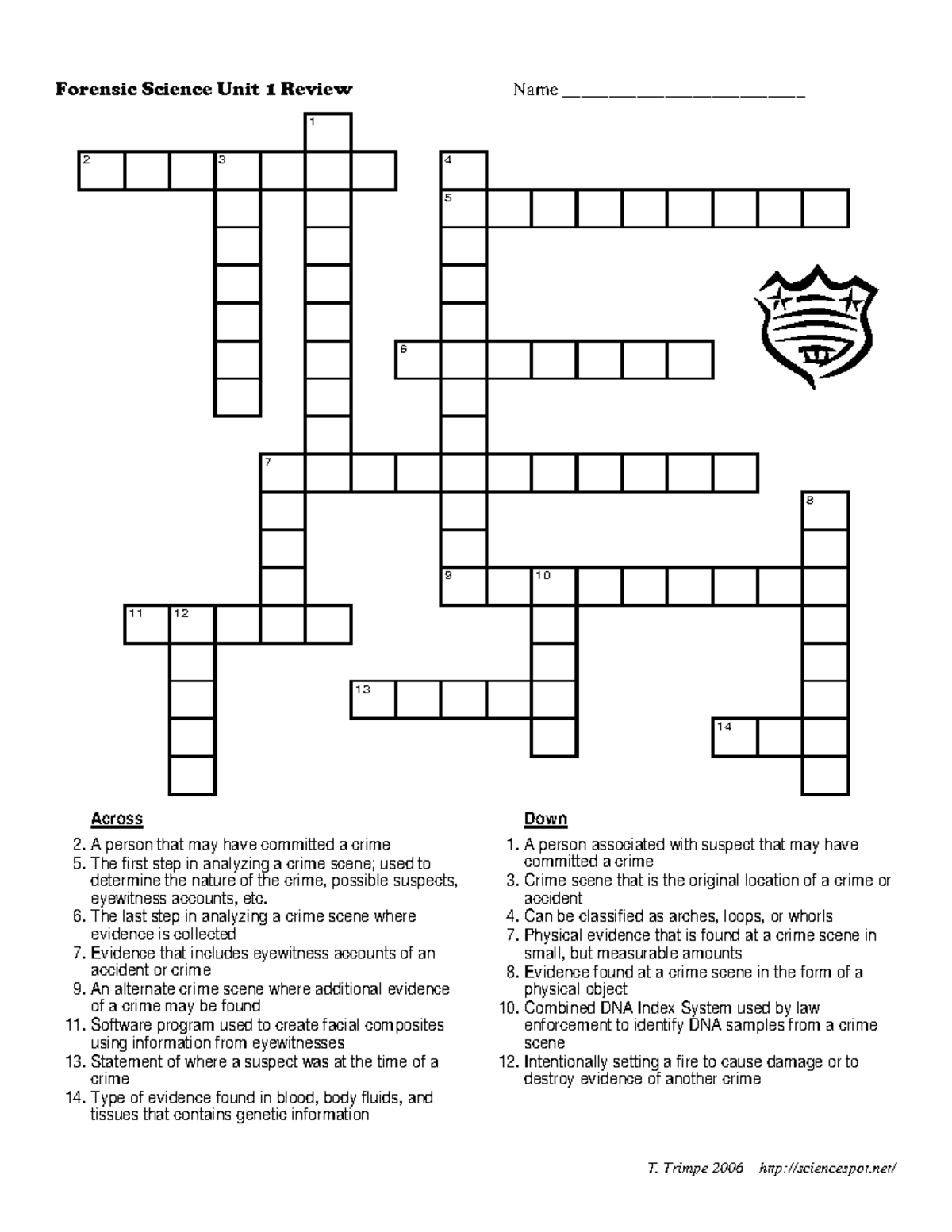 Forensic Science Unit 1 Review: Key Concepts and Crime Scene Analysis ...
