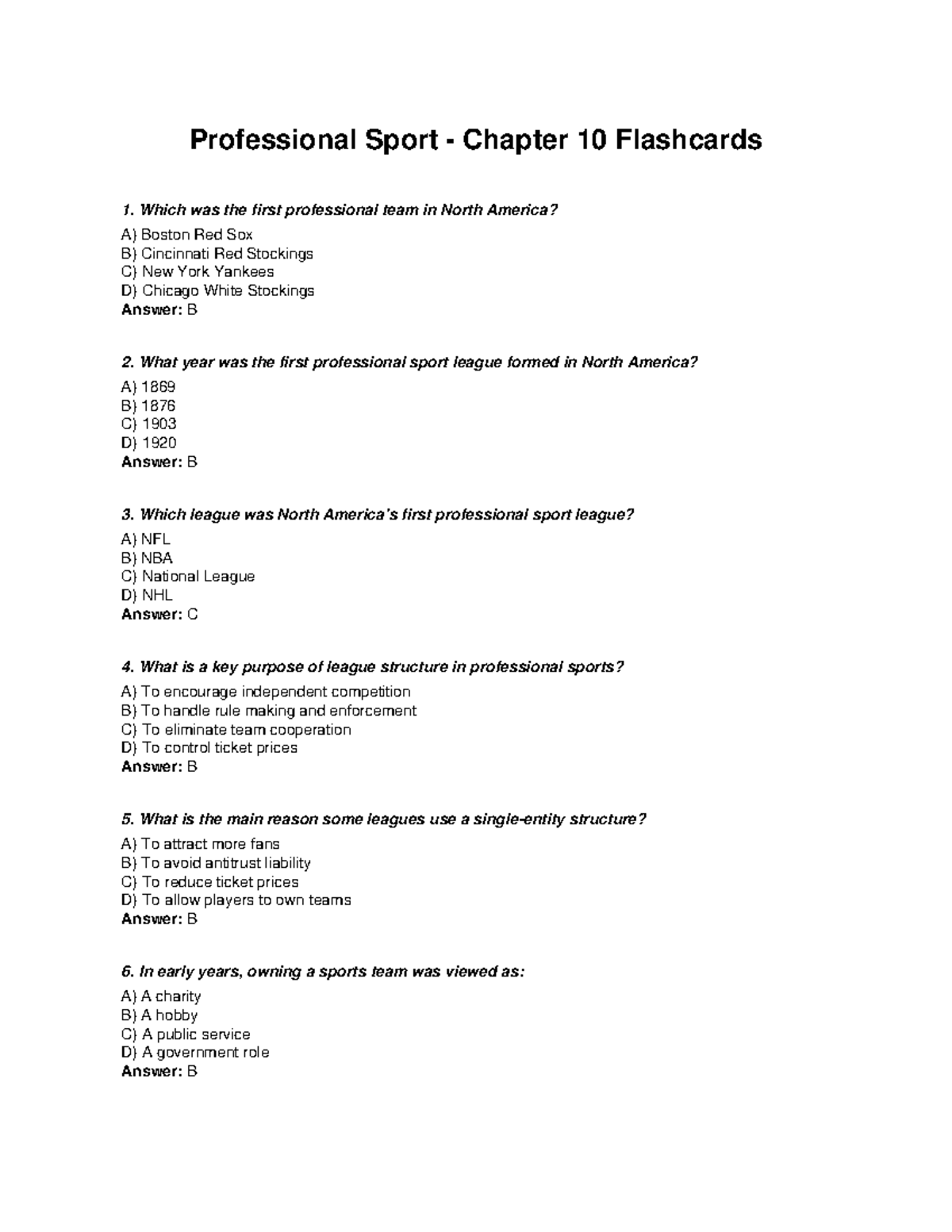 Professional Sport Chapter 10 Flashcards: Key Concepts & Questions ...