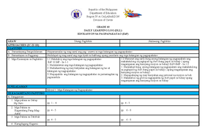 ESP 8 4th quarter - Notes - Daily Lesson Plans (DLPs) Edukasyon sa ...