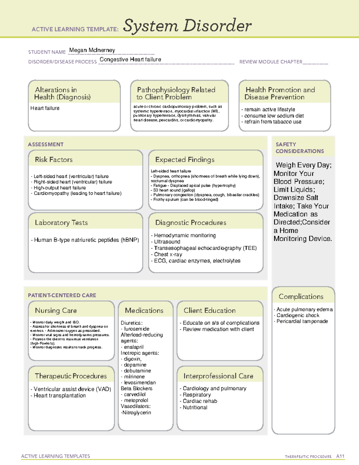 ATI System Disorder - Congestive Heart Failure Study Notes - Studocu
