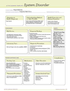 The Cardiovascular System ATI - Module Report Tutorial: Pharmacology ...