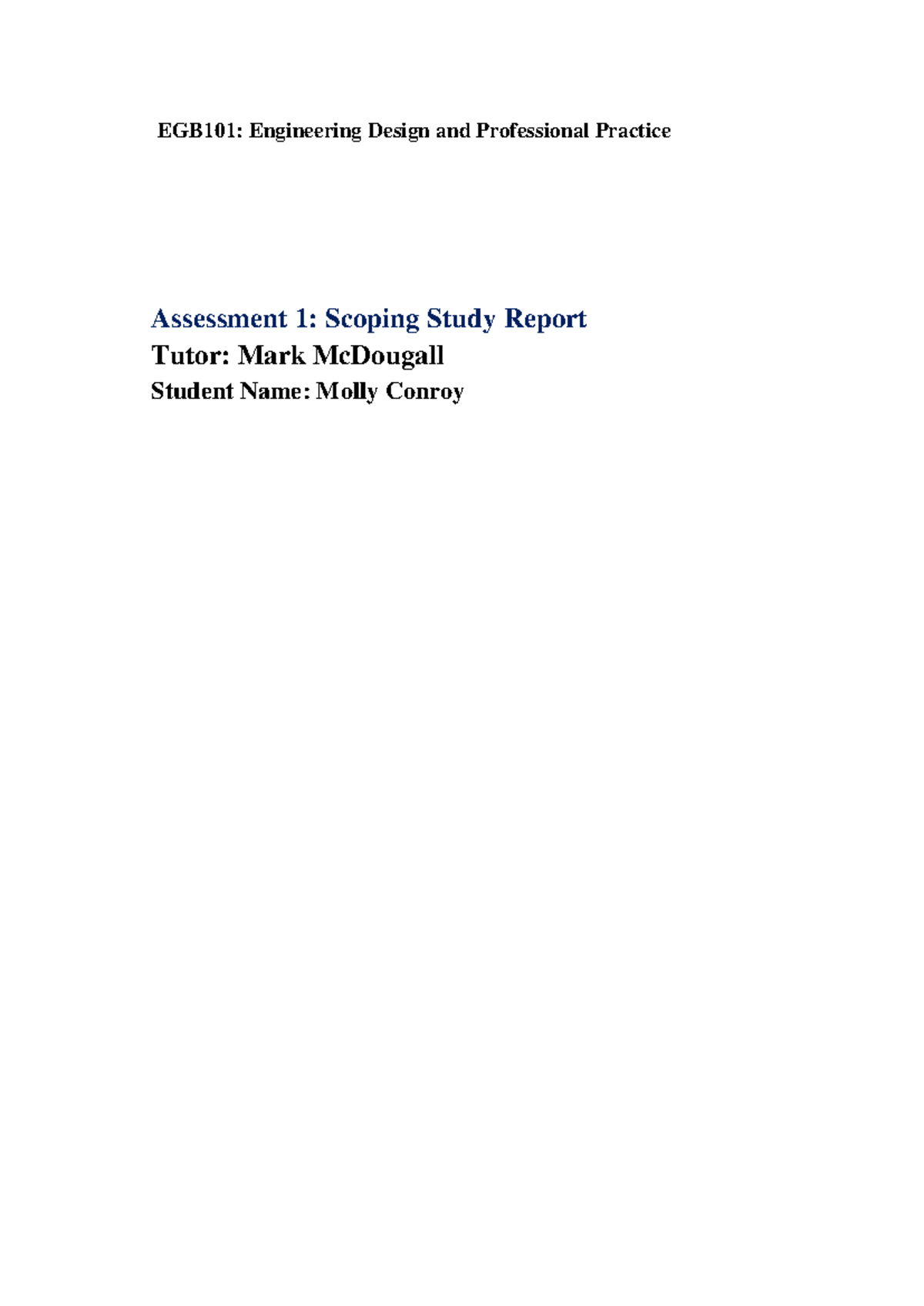 EGB101: Scoping Study Report on Moveable Bridge Design - Studocu