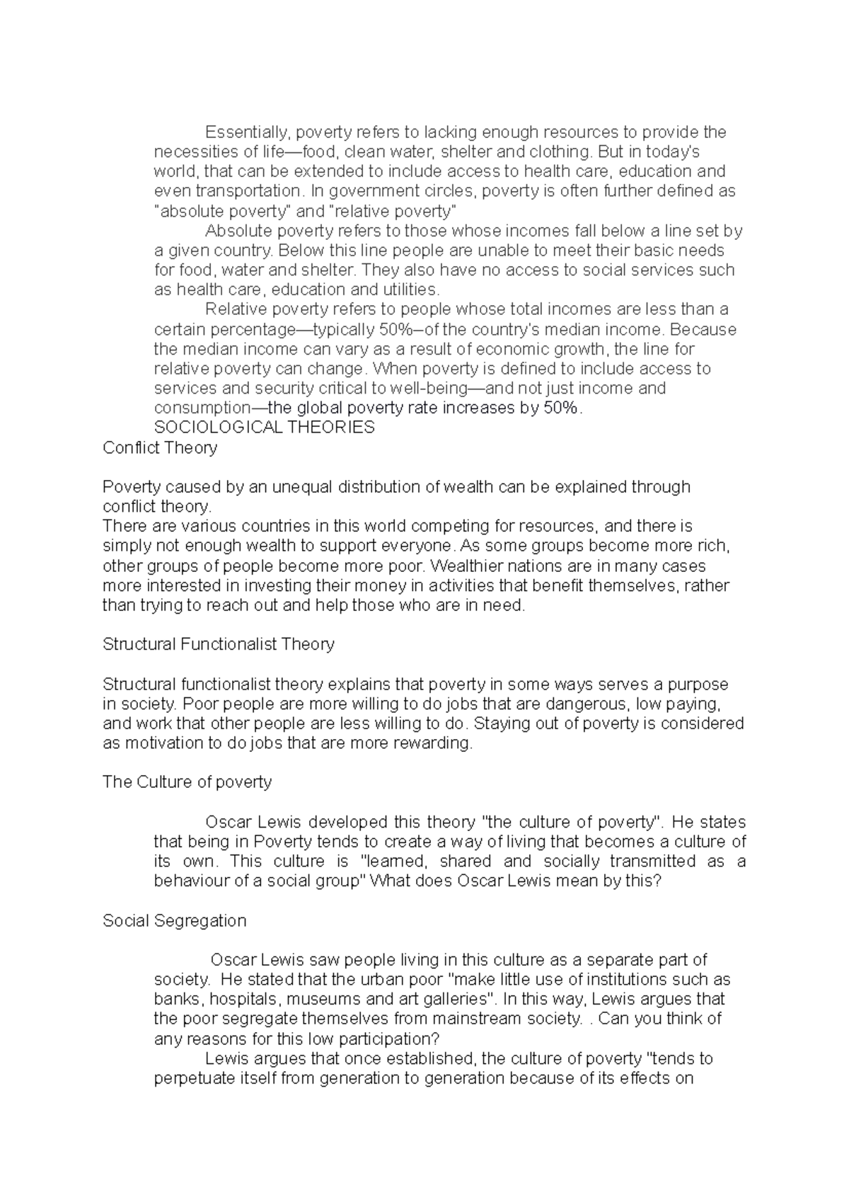 SOC 202: Trends & Issues in Poverty and Social Studies Analysis - Studocu
