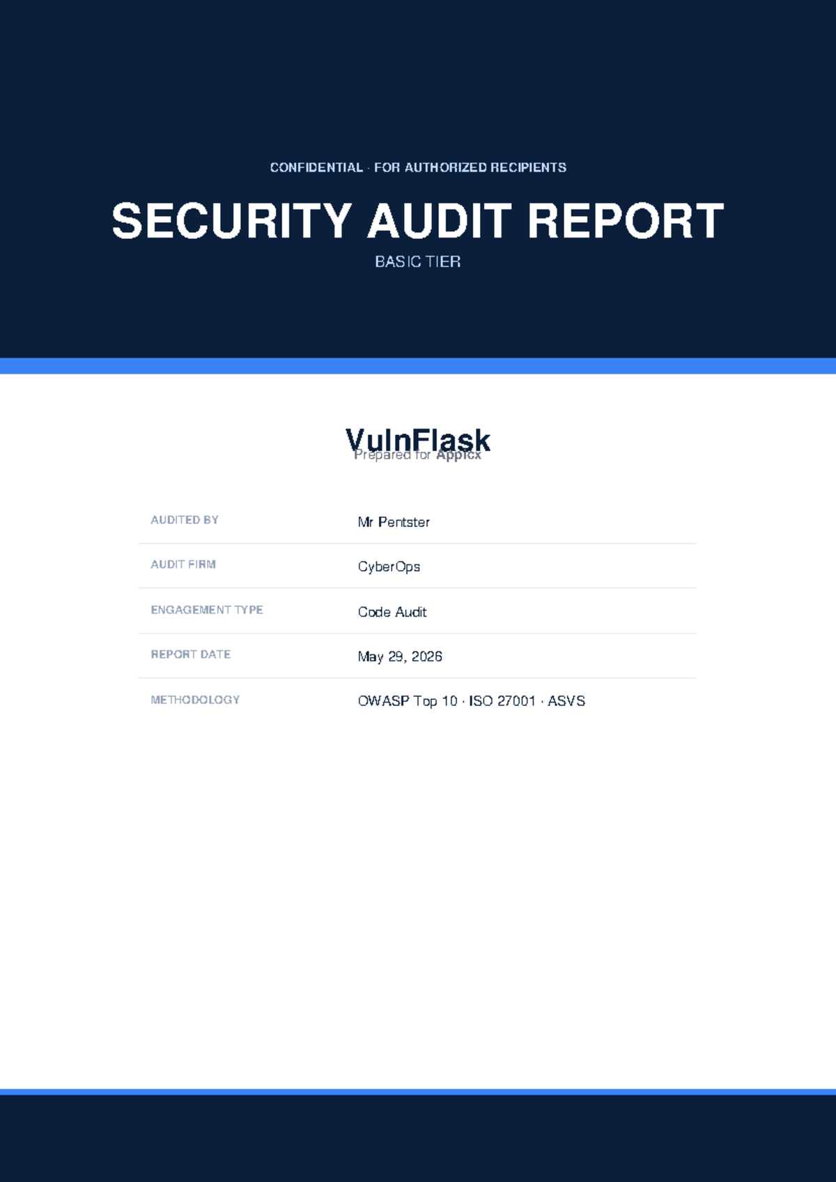 VulnFlask Security Audit Report (Basic Tier) - May 2026 - Studocu