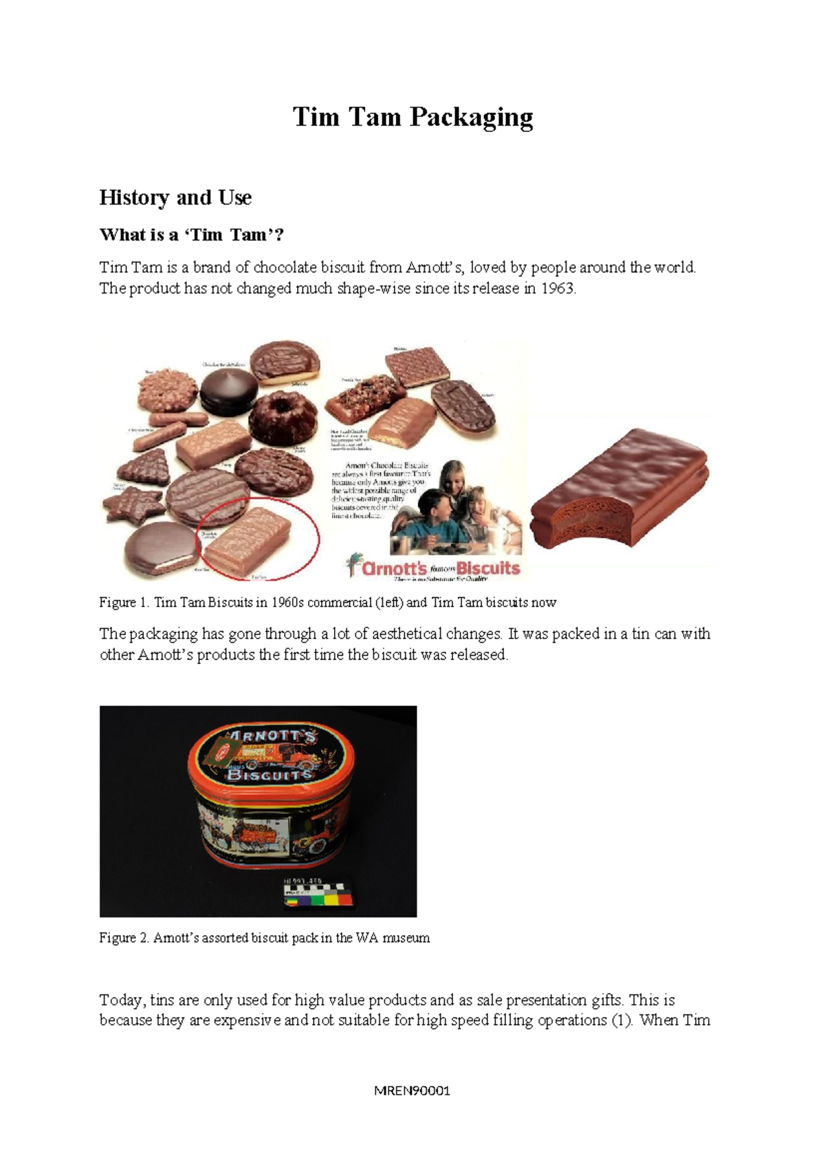 Tim Tam Packaging Evolution: A 2020 Assignment Report - Studocu