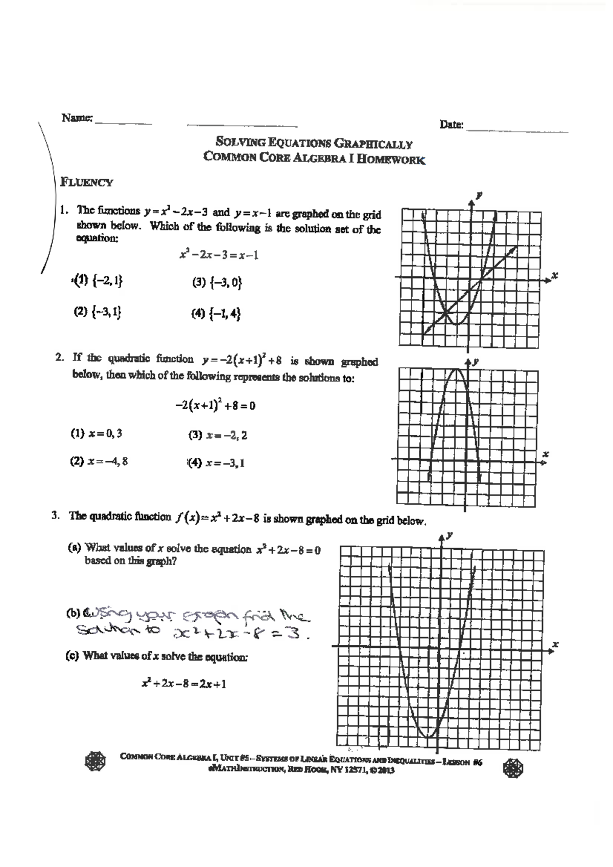 Graph Solving in Trigonometry - Common Core Algebra I Homework - Studocu