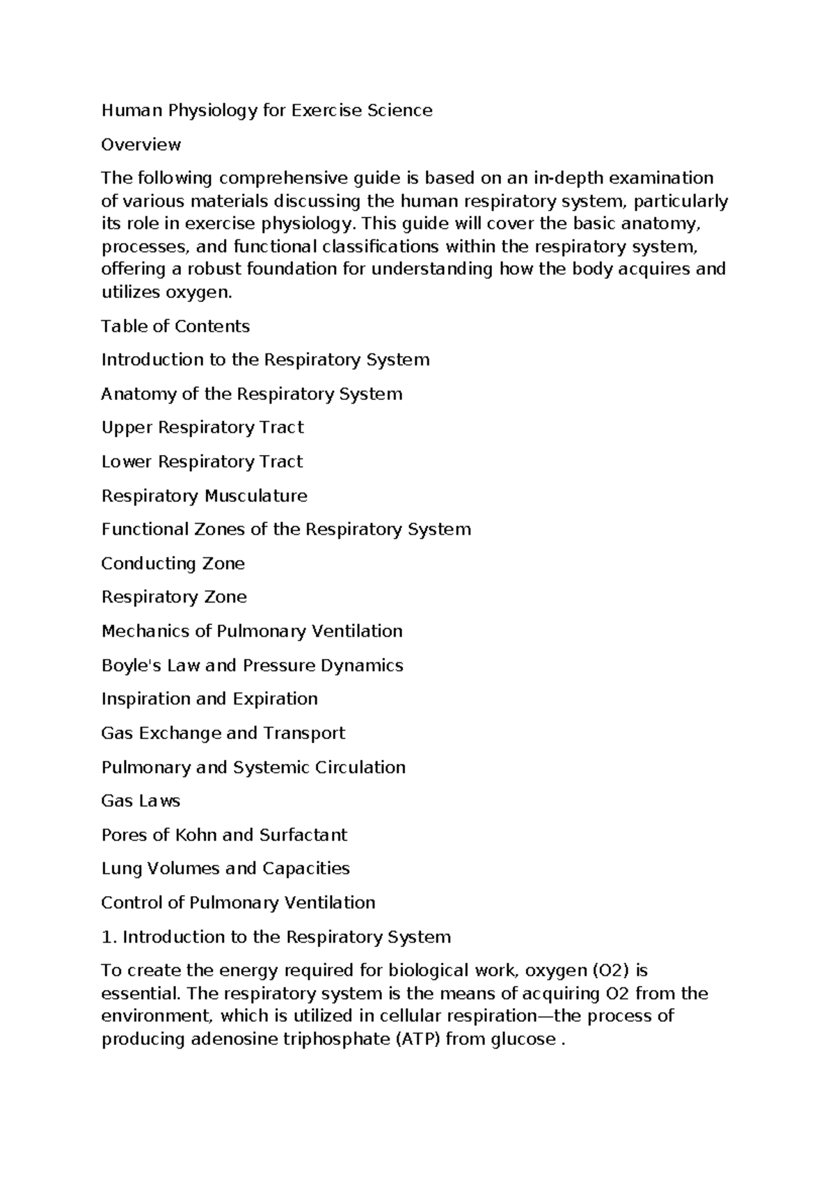 respiratory system - This guide will cover the basic anatomy, processes ...