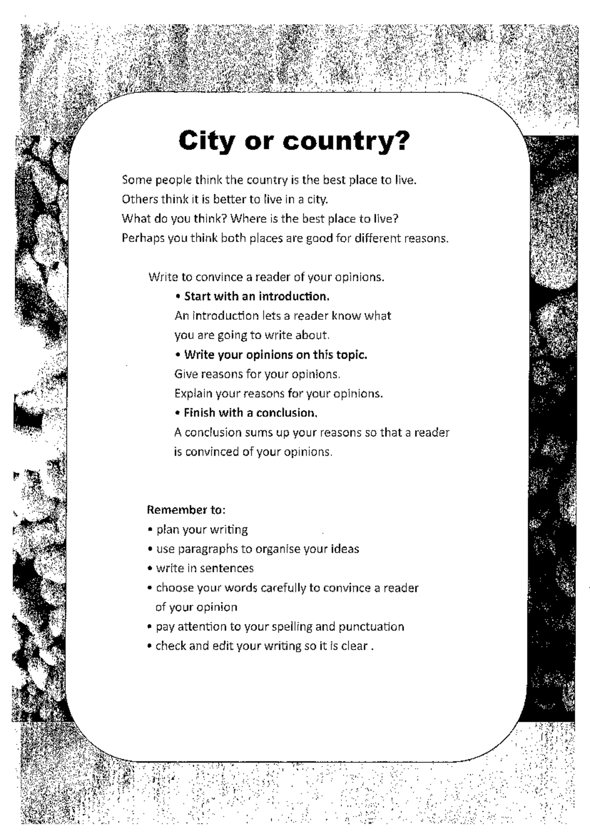 2015 Year 5 NAPLAN Writing: City vs Country Living Argument - Studocu