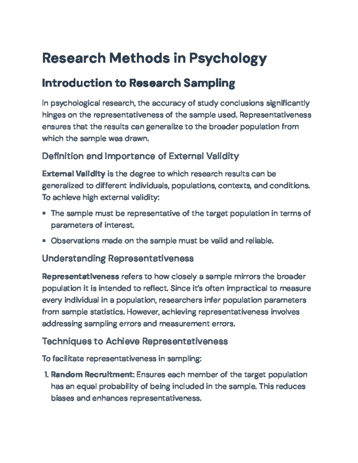 Research Methods in Psychology: Exploring Sampling Techniques and ...