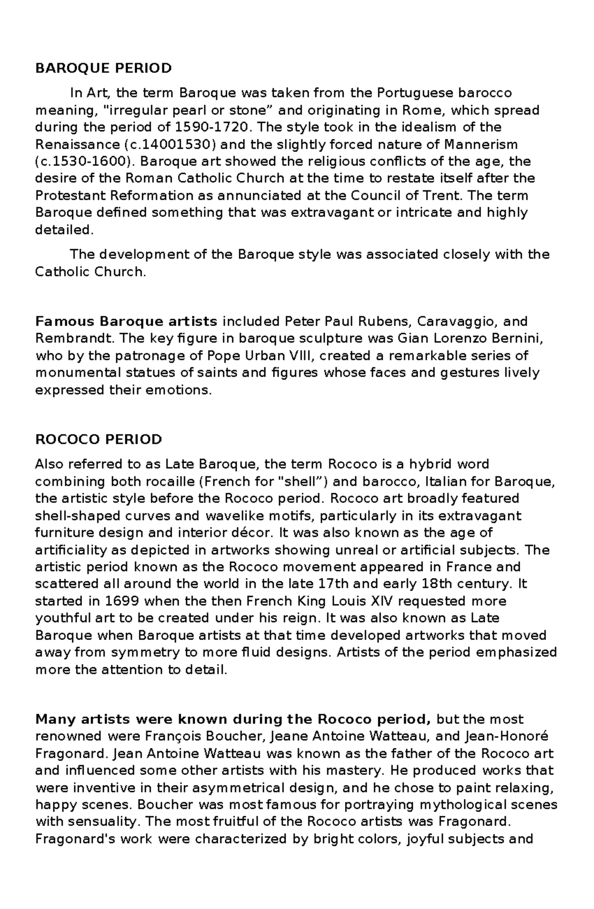 Art Movements: Baroque, Rococo, Neoclassicism & Romanticism Overview ...