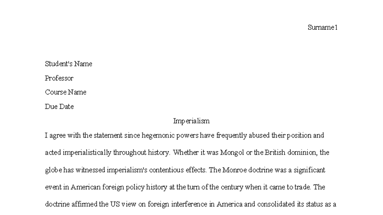 Imperialism in US History: Analyzing Hegemony (HIST 429A) - Studocu