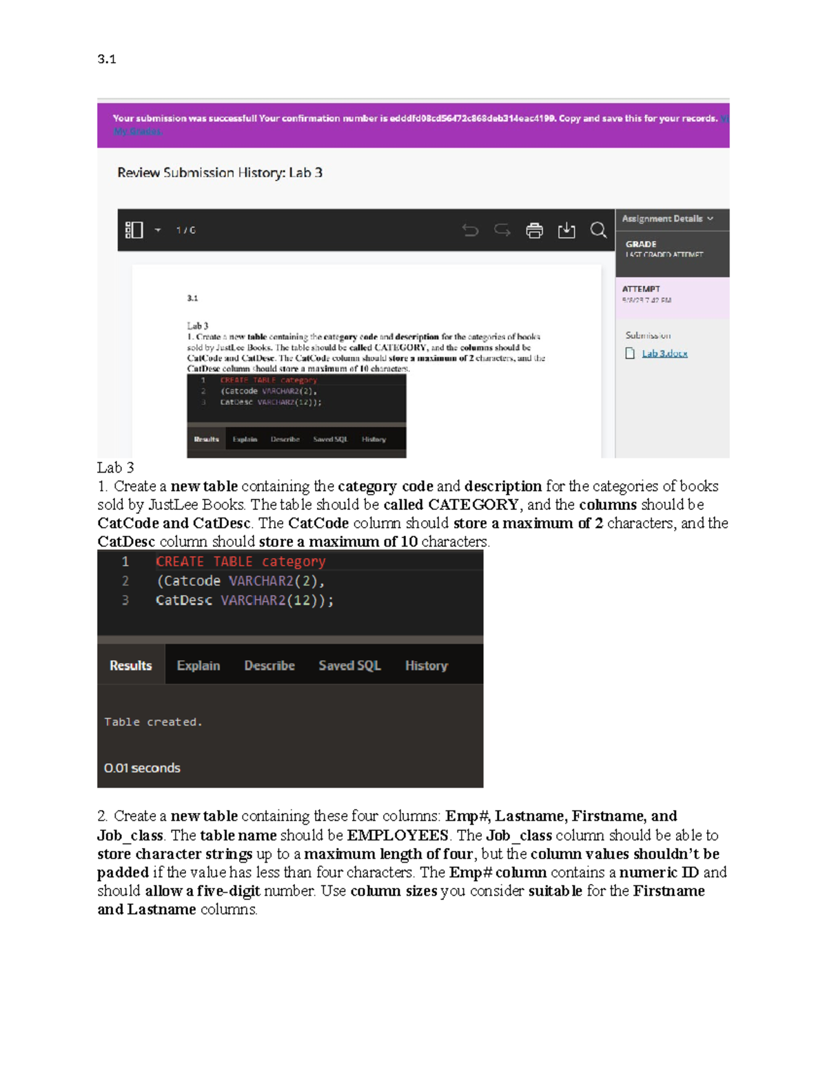 Lab 3 - Chapter Homework: Database Table Creation & Modifications - Studocu