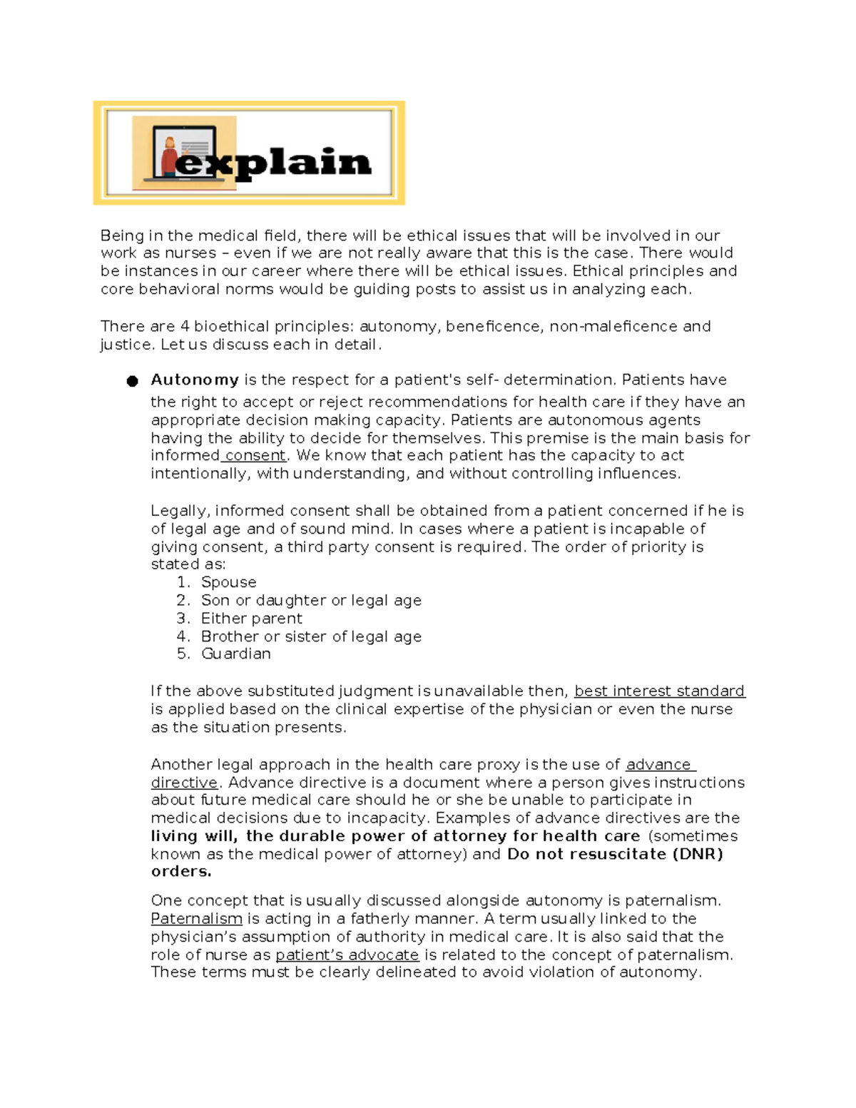 Bioethical Principles in Nursing: Autonomy, Beneficence, and Justice ...