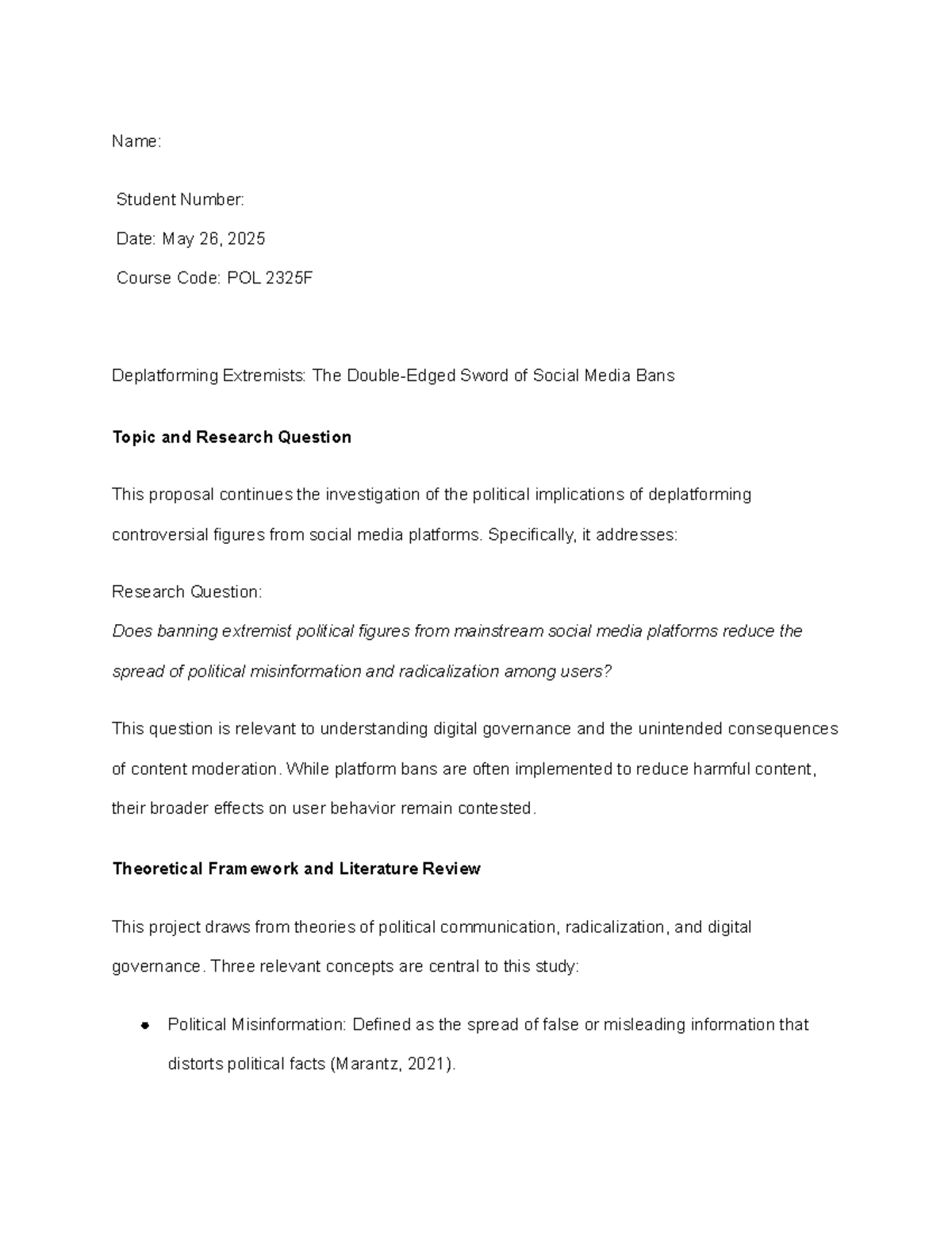 POL Assignment 2: Deplatforming Extremists & Political Misinformation ...