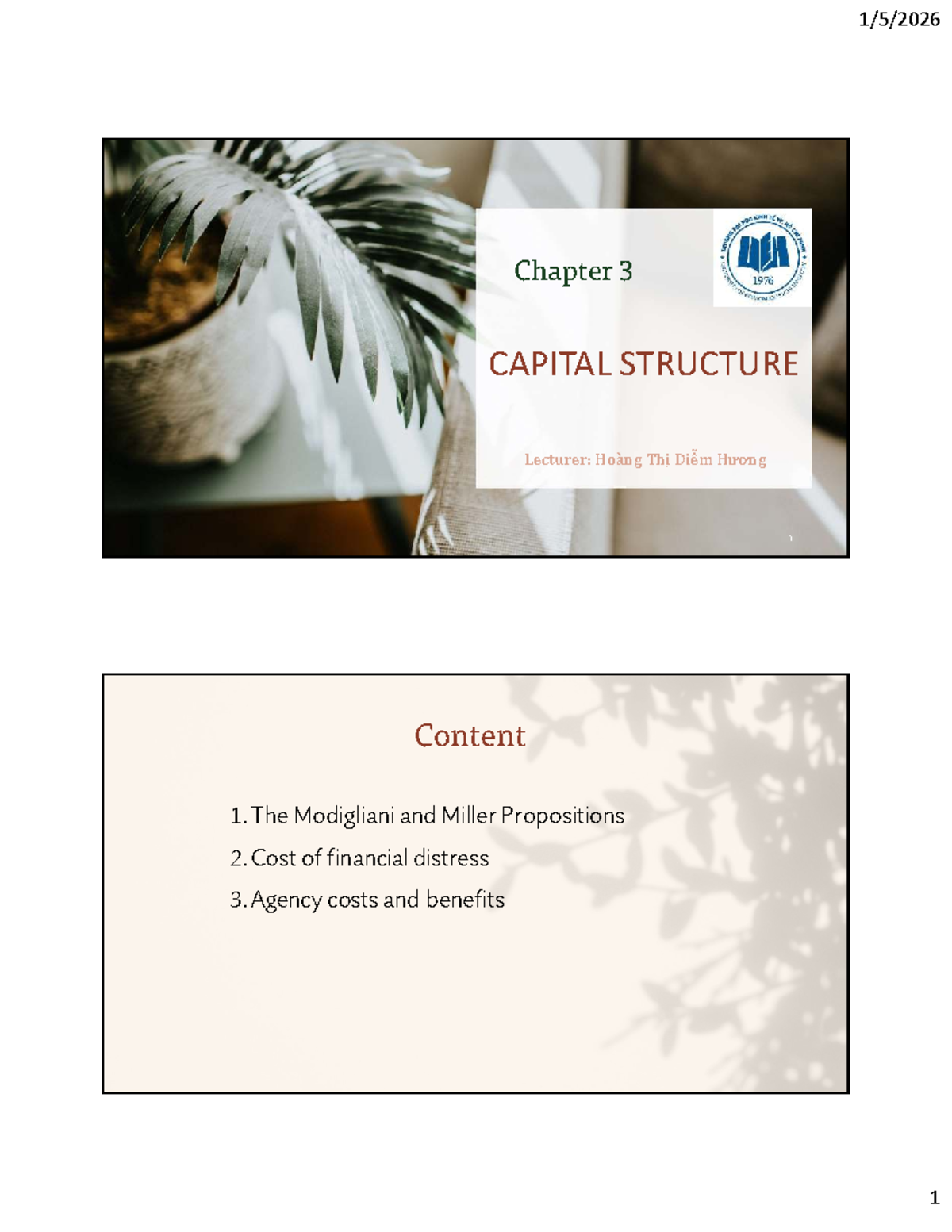 Chapter 3: Capital Structure - Lecture Notes (Course Code: N/A) - Studocu