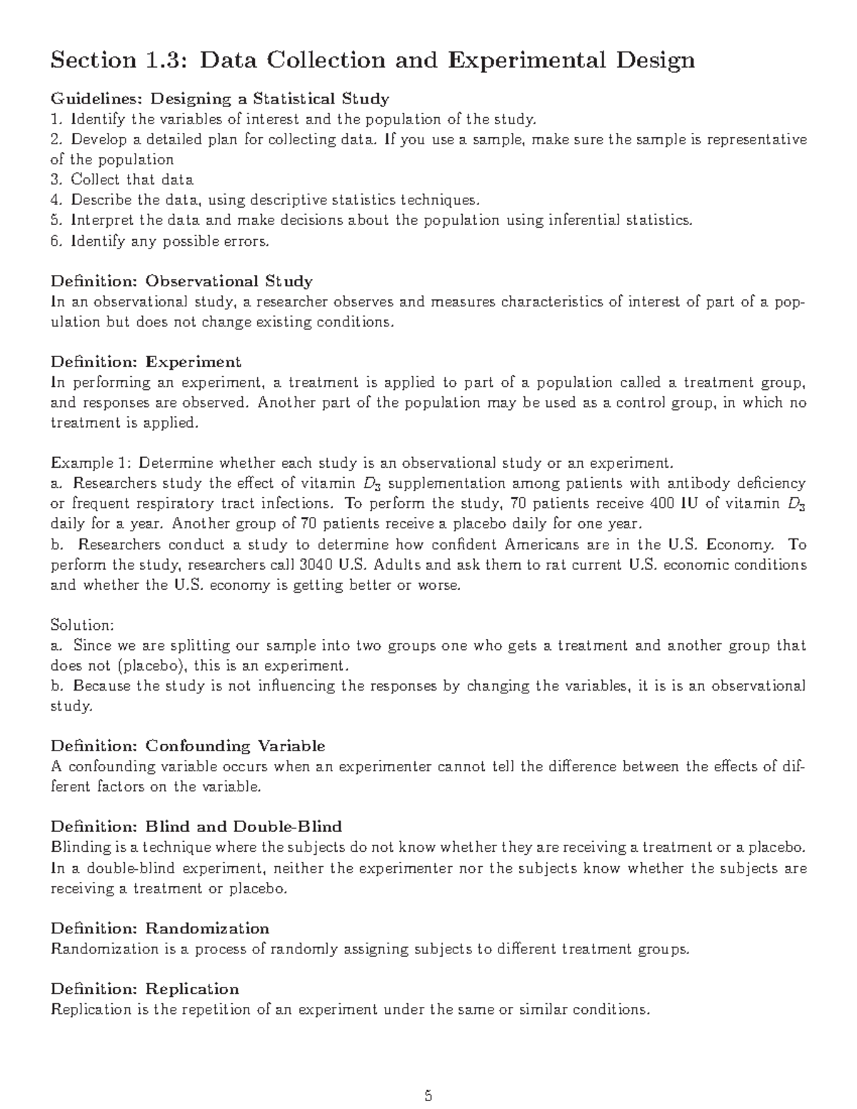 Math 1342 - Section 1 - Section 1: Data Collection and Experimental ...