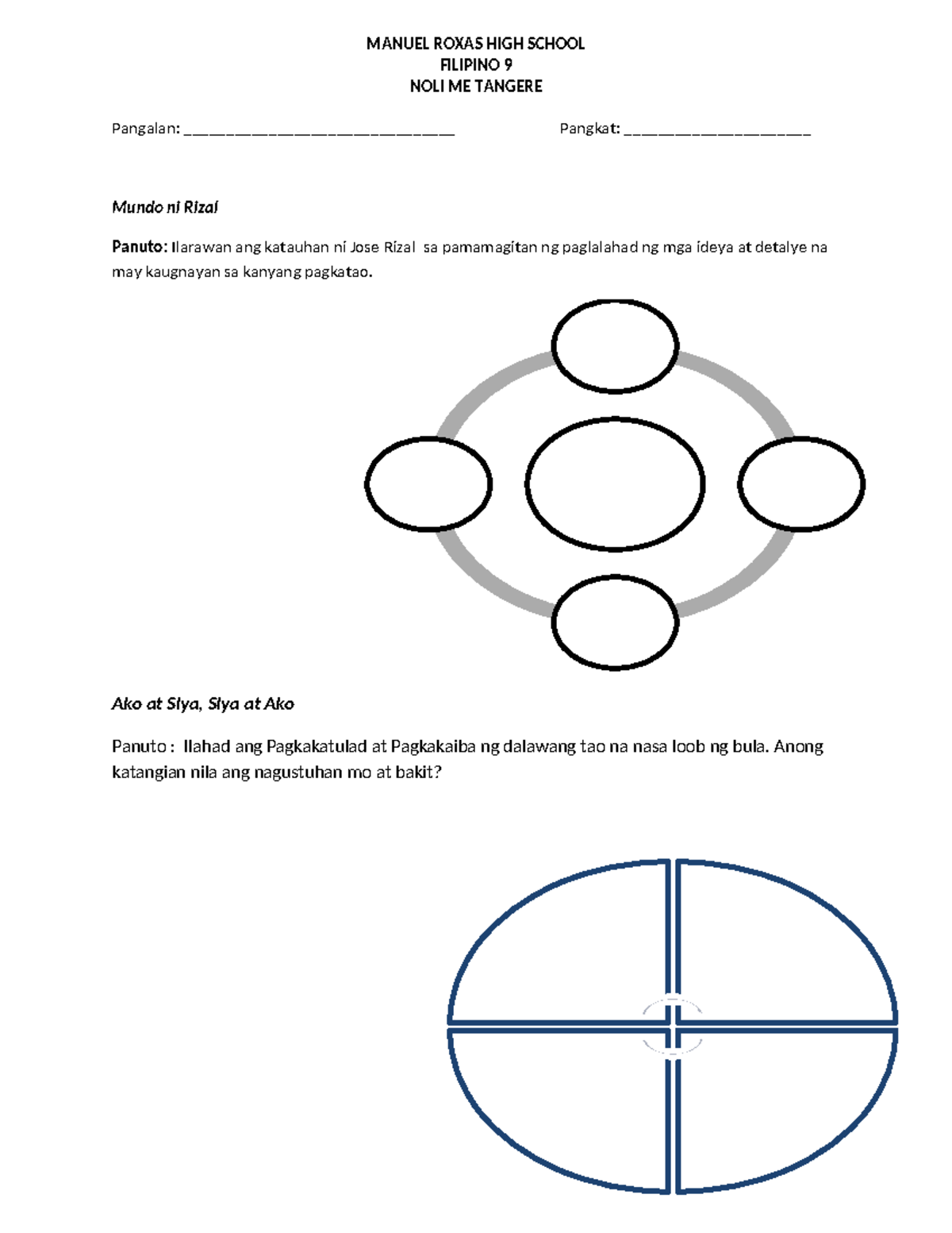 Graphic Organizers para sa NOLI ME TANGERE - FILIPINO 9 - Studocu