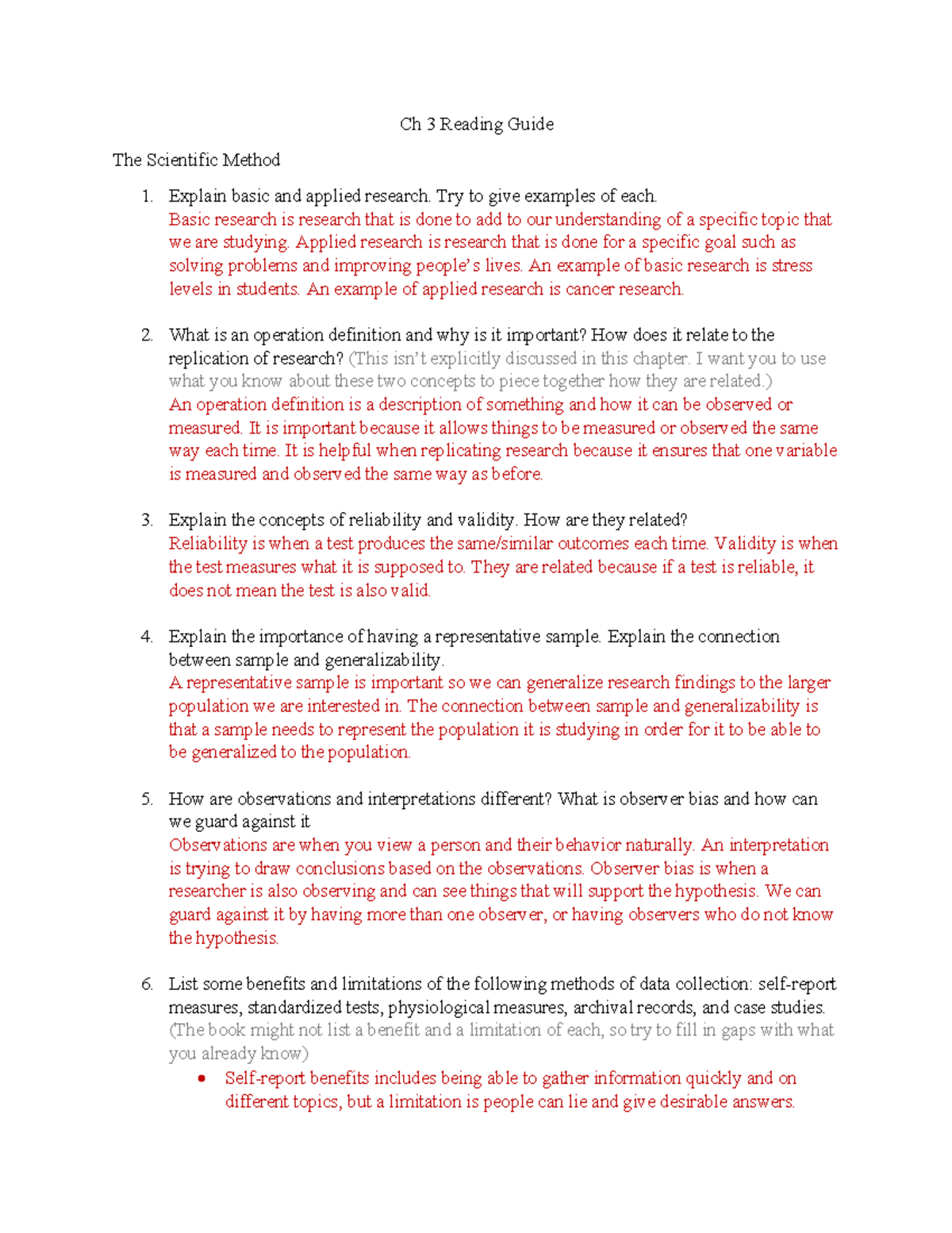 Chapter 3 Reading Guide - Ch 3 Reading Guide The Scientific Method ...