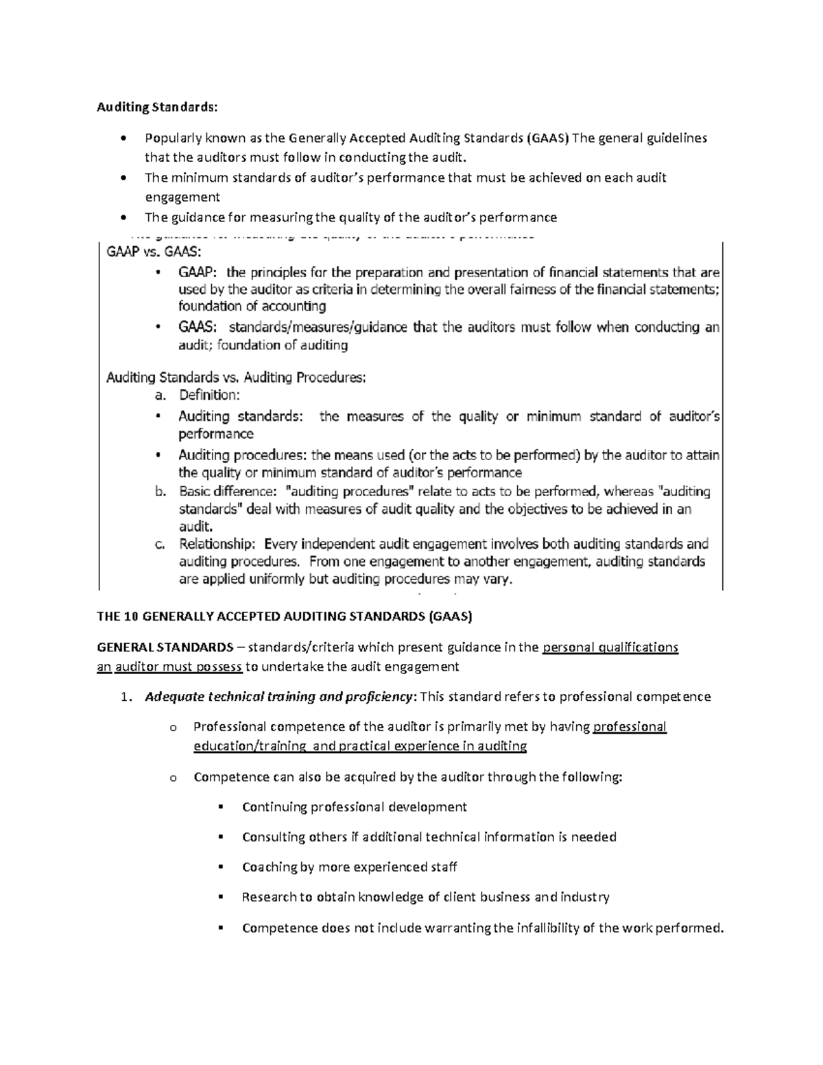 Supplemental discussion GAAS - Auditing Standards: Popularly known as ...