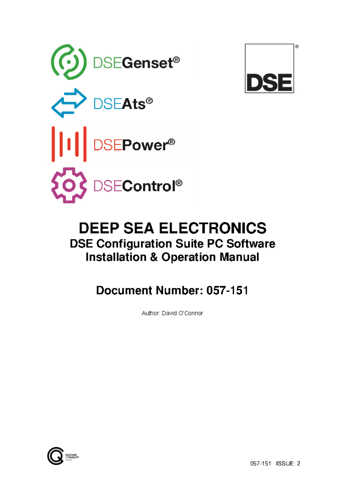 DSE Configuration Suite Software Installation & Operation Guide 057-151 ...