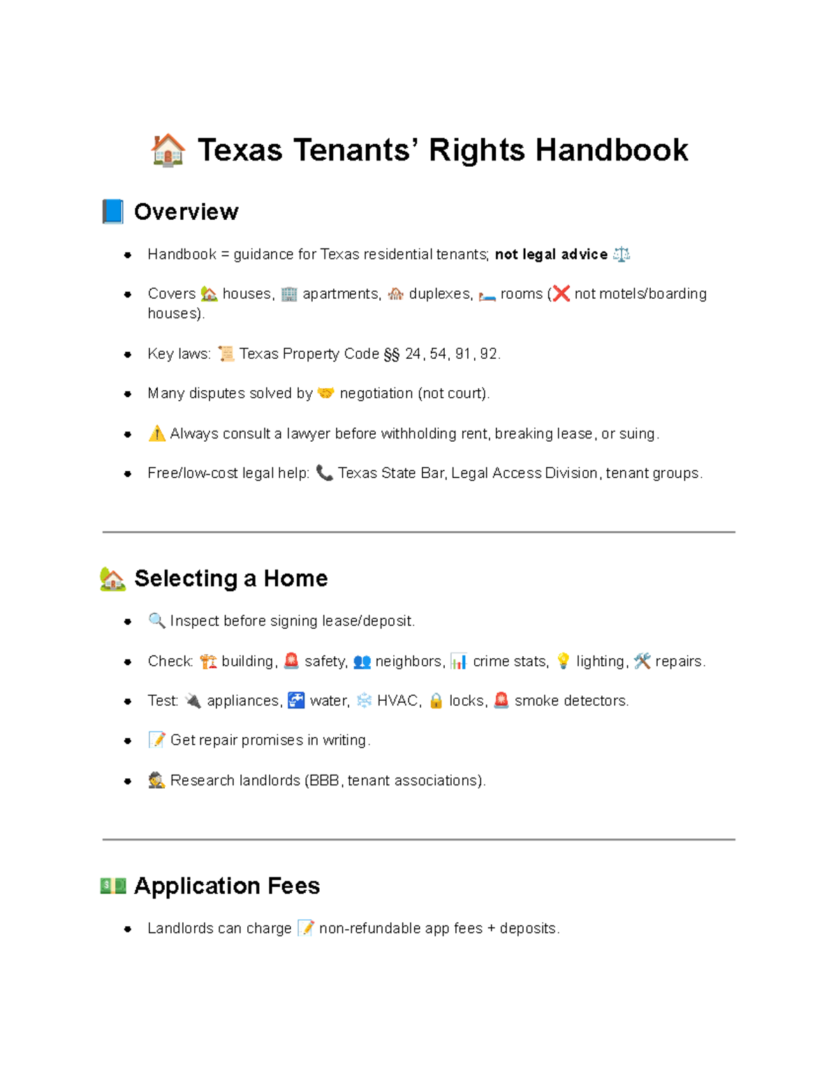 Texas Tenants' Rights Handbook: Essential Info for Residents - Studocu