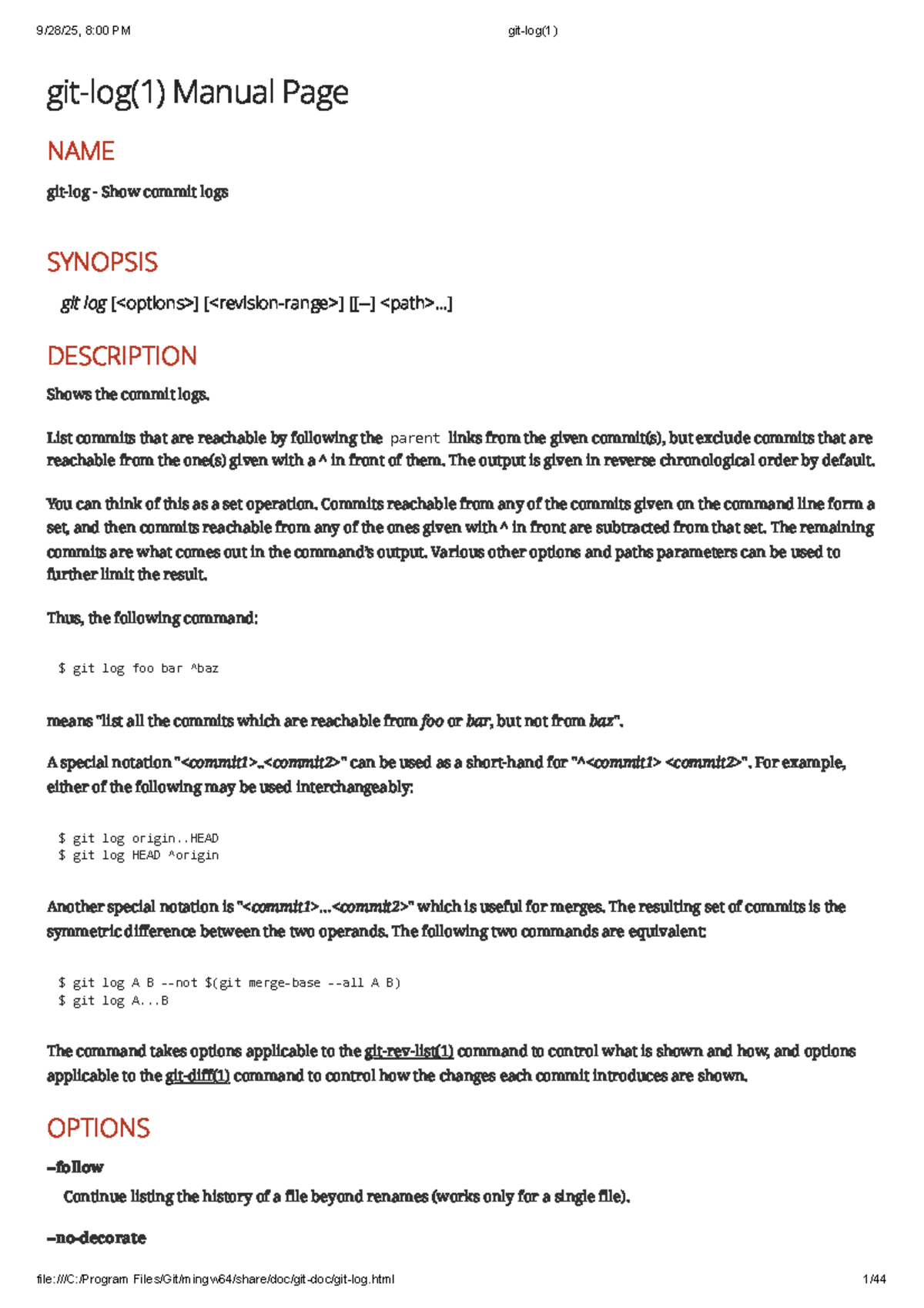 Git Log Command Cheat Sheet: Understanding Commit Logs and Options ...