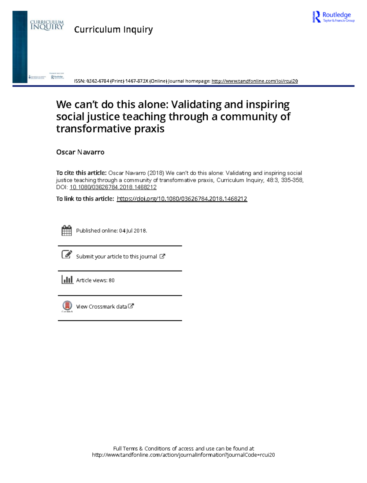 Transformative Praxis in Social Justice Teaching: A TIG Study (EDUC ...