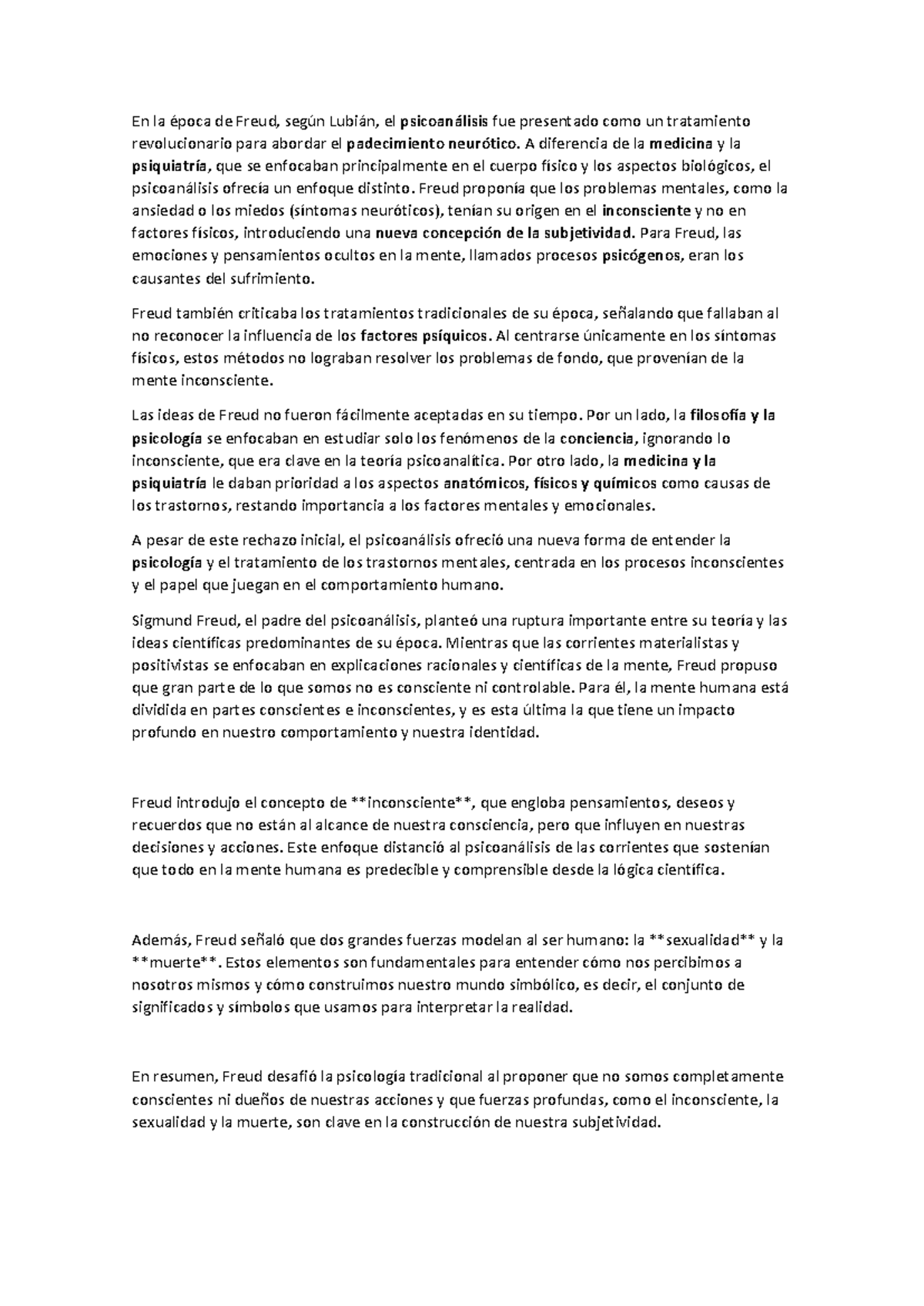 Psicoanálisis y Conductismo: Perspectivas de Freud y Watson - Studocu